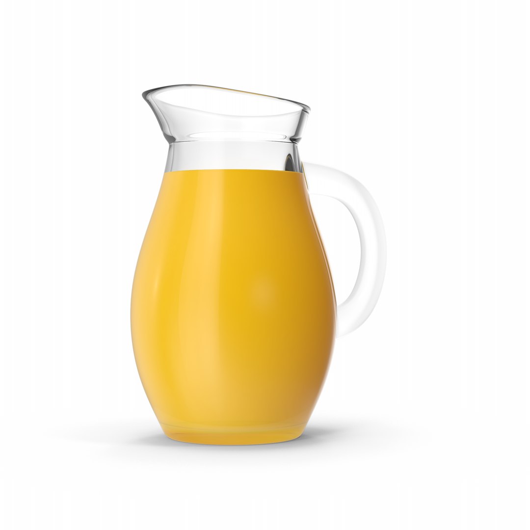 Pitcher With Orange Juice 3D Model - TurboSquid 1912838