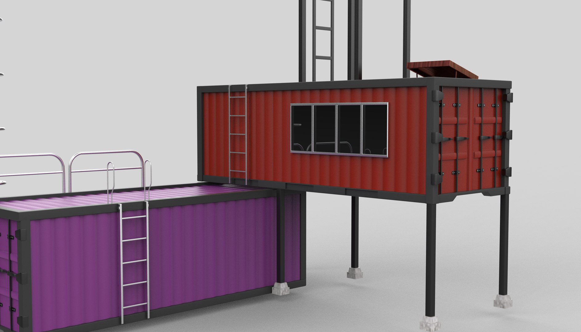 3D Shipping Container House 3D Model - TurboSquid 2398986
