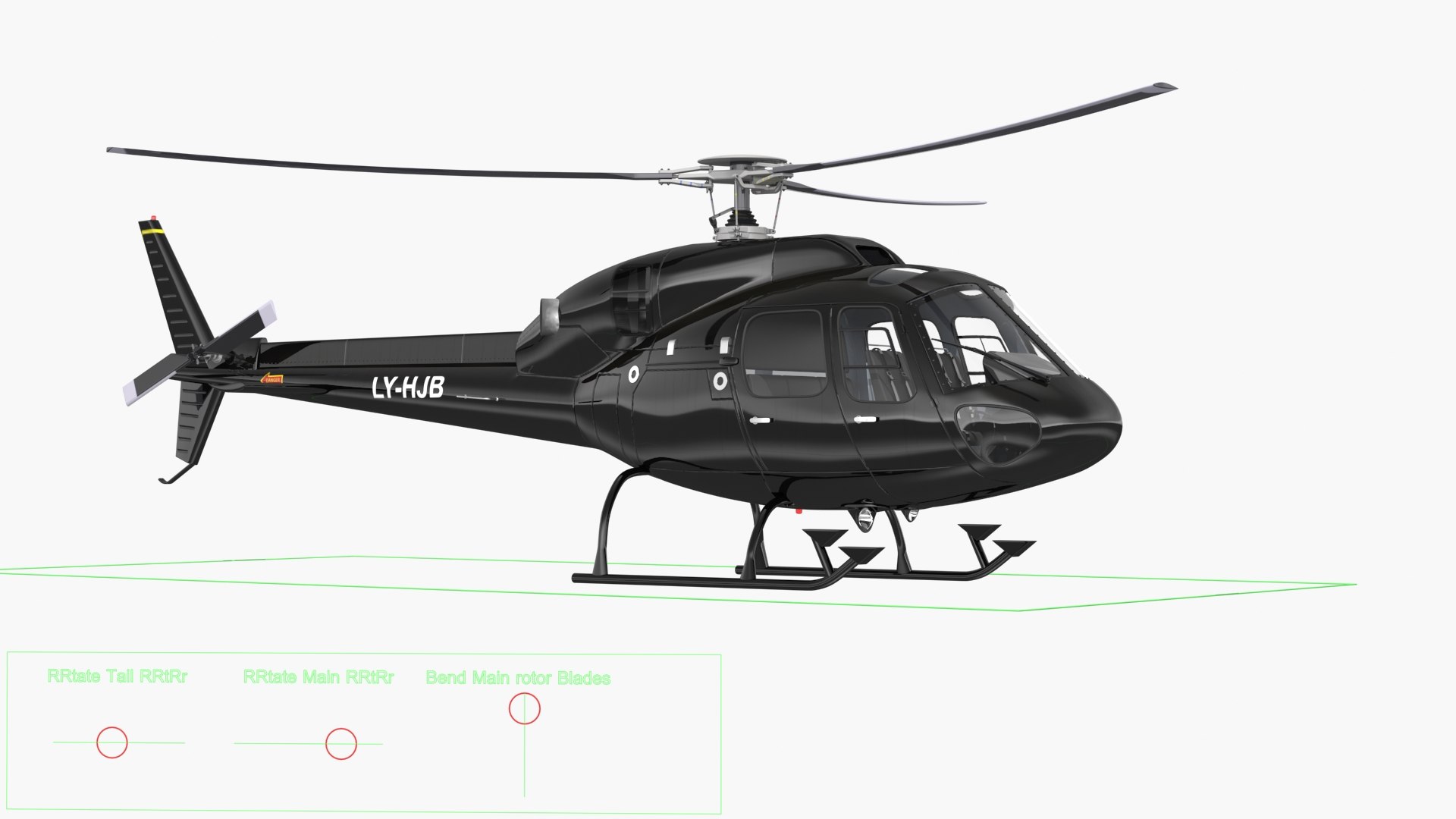3D Helicopter Eurocopter AS355 Rigged Model - TurboSquid 2140586