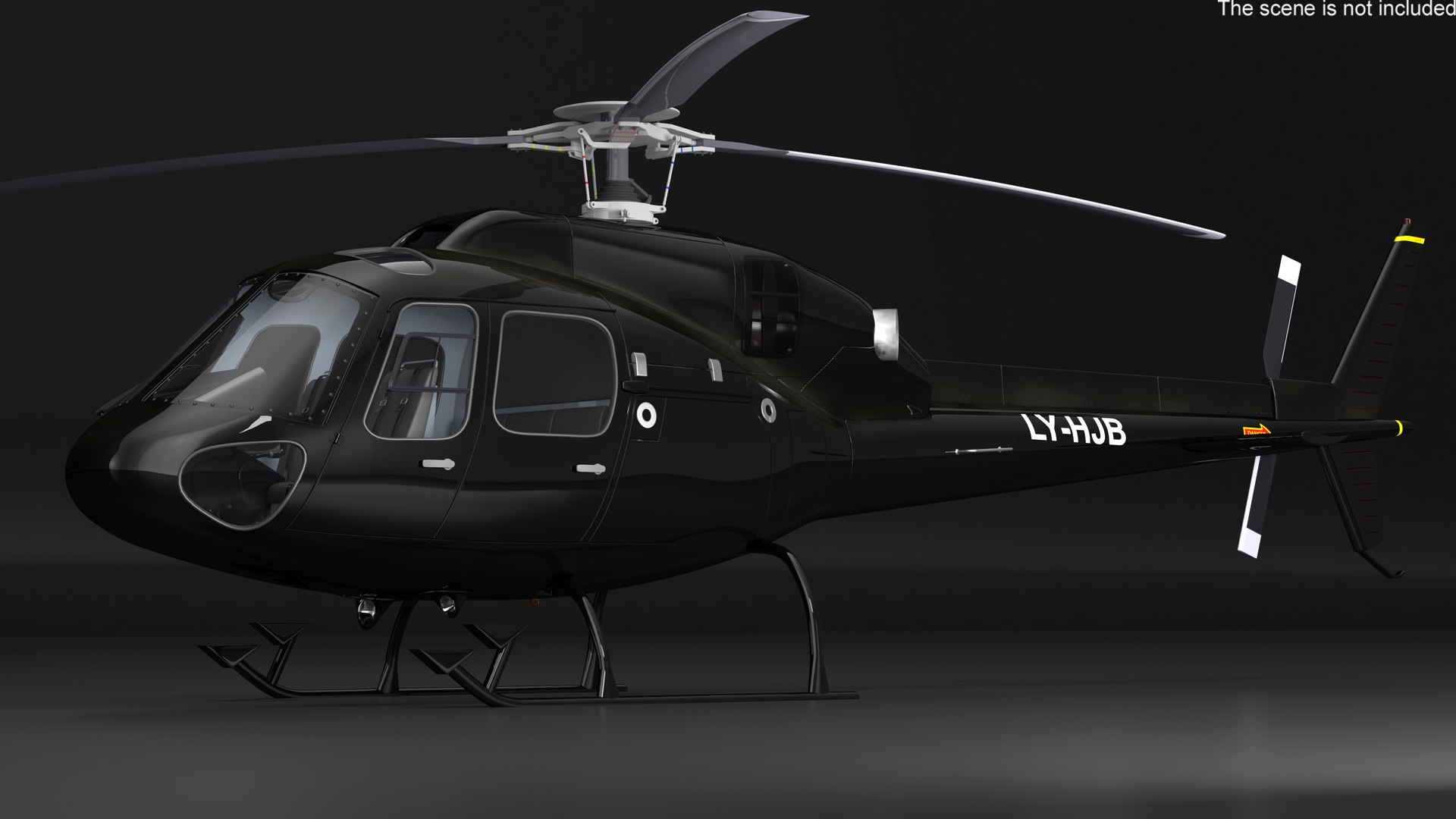 3D Helicopter Eurocopter AS355 Rigged Model - TurboSquid 2140586