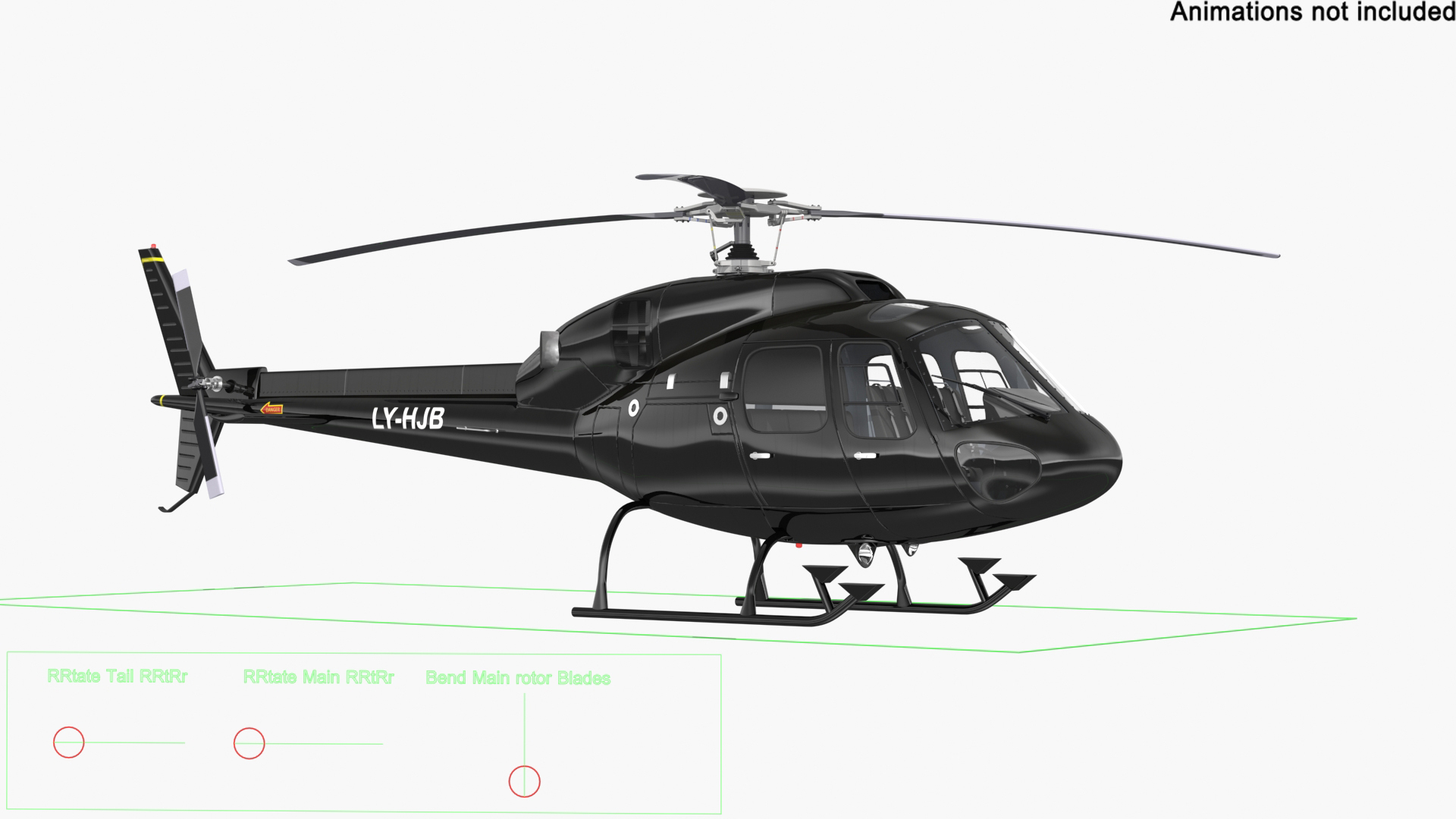3D Helicopter Eurocopter AS355 Rigged Model - TurboSquid 2140586