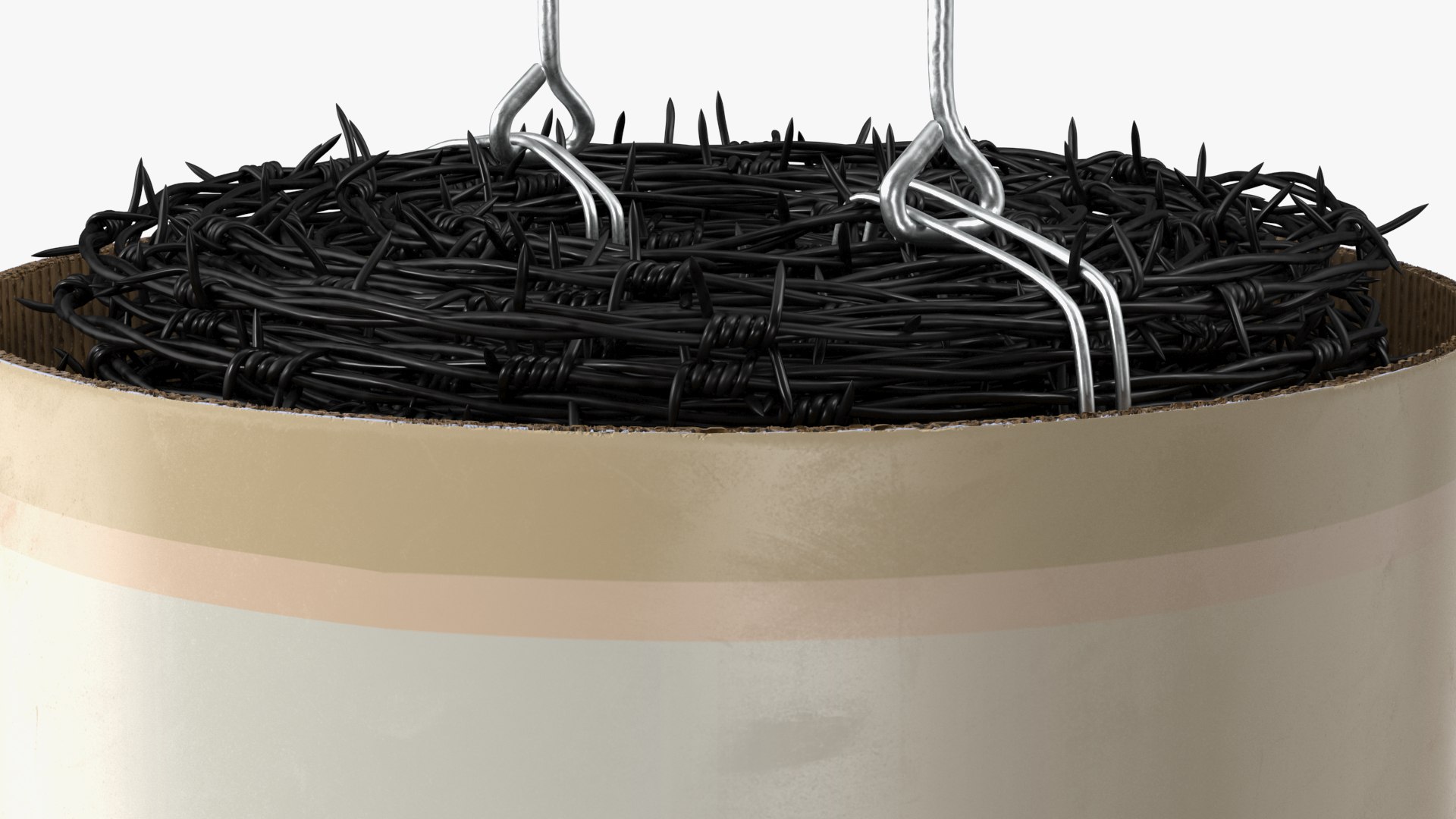 3D Barbed Black Wire In Cardboard Packaging - TurboSquid 2194839