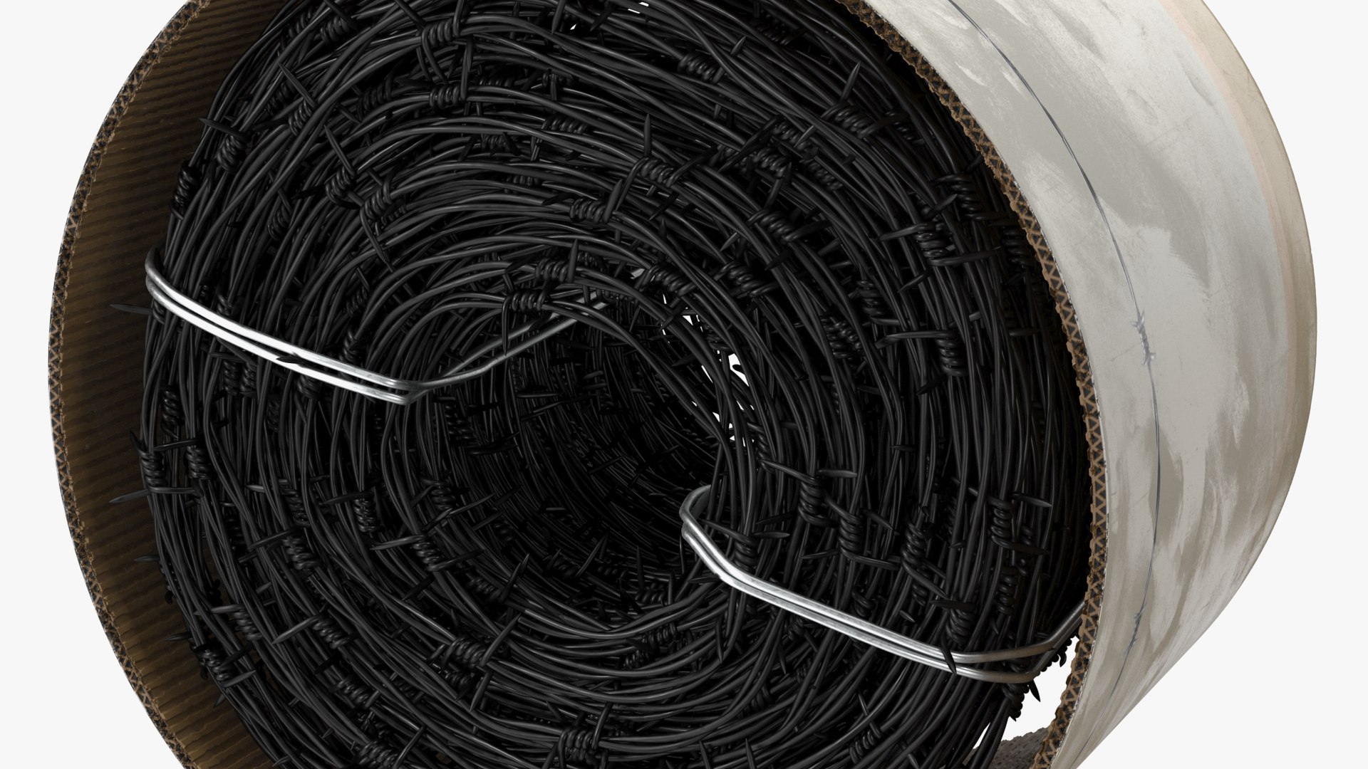 3D Barbed Black Wire In Cardboard Packaging - TurboSquid 2194839