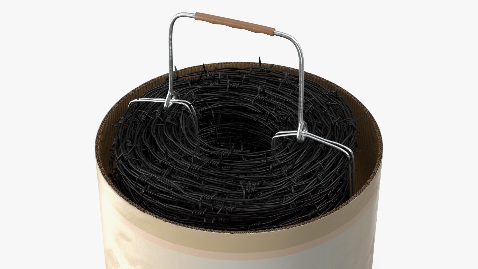 3D Barbed Black Wire In Cardboard Packaging - TurboSquid 2194839