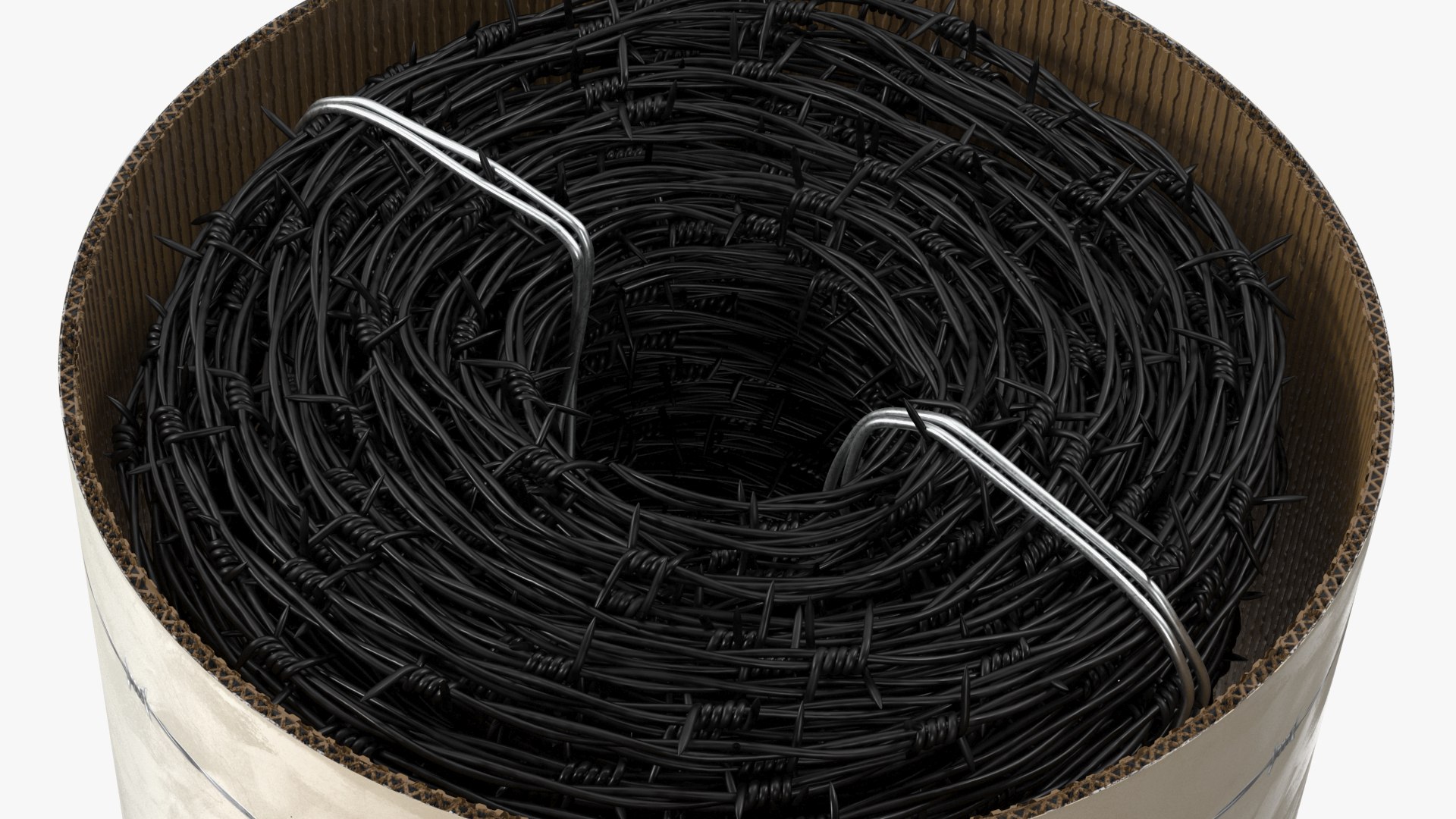 3D Barbed Black Wire In Cardboard Packaging - TurboSquid 2194839