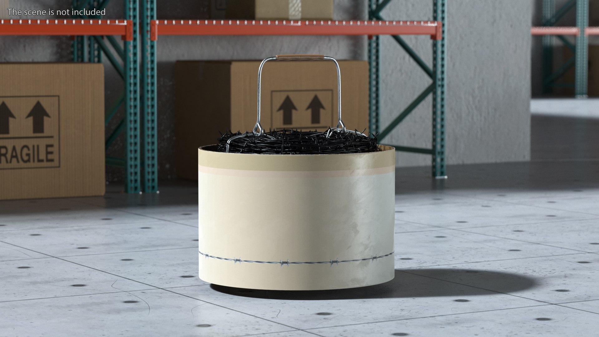 3D Barbed Black Wire In Cardboard Packaging - TurboSquid 2194839