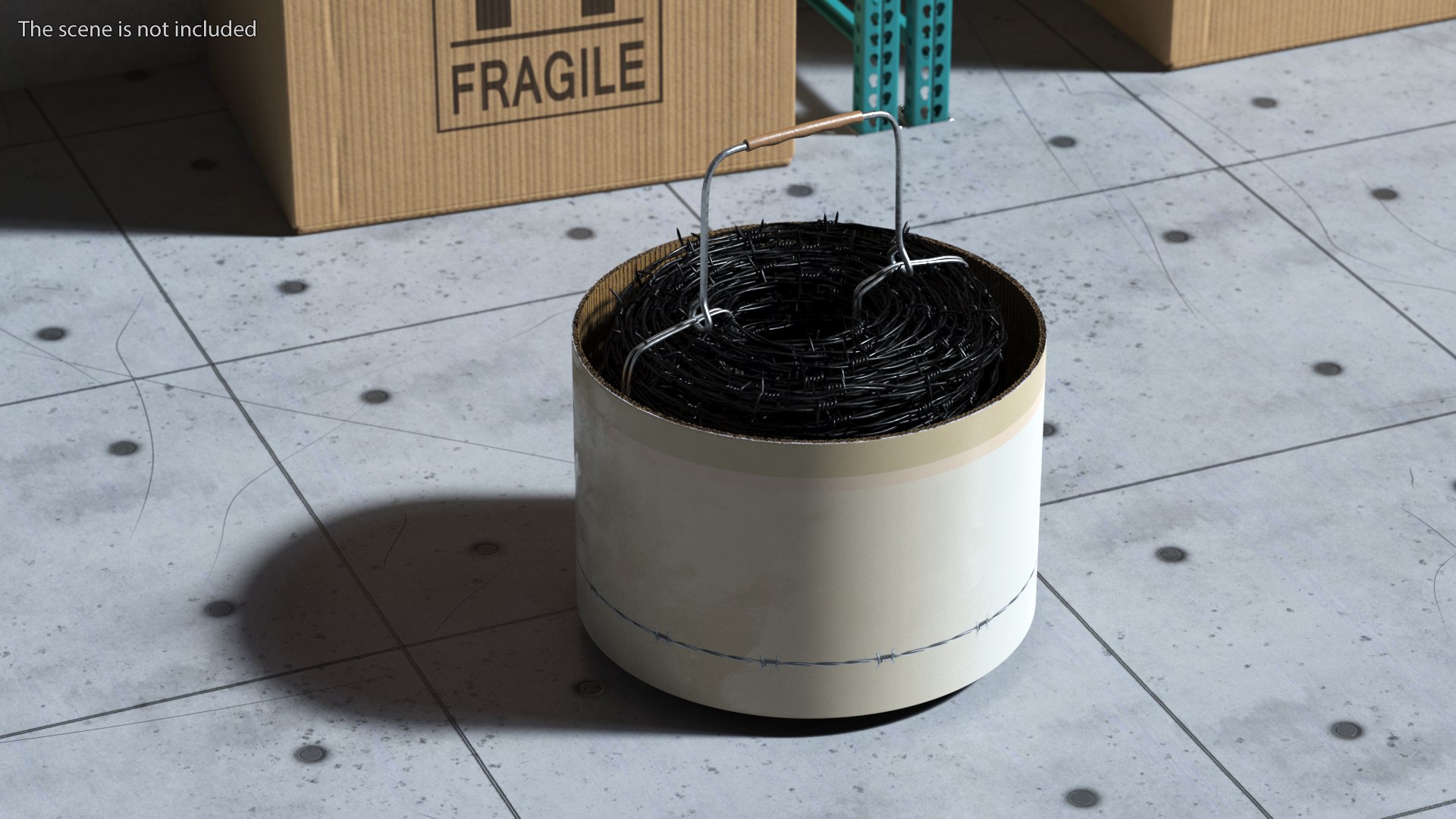 3D Barbed Black Wire In Cardboard Packaging - TurboSquid 2194839