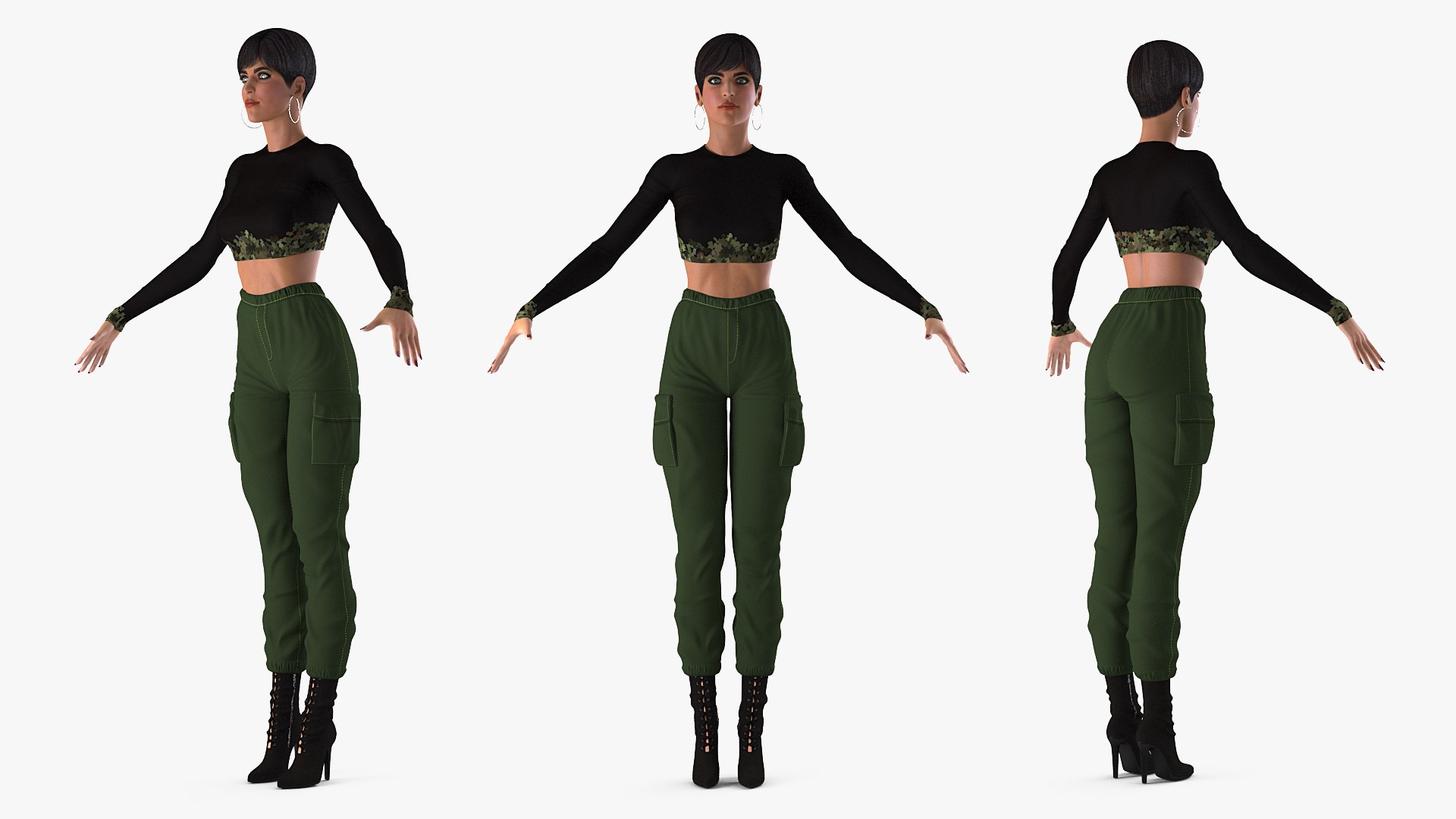 Woman Casual Clothes Female Rigged 3D Model - TurboSquid 1527990