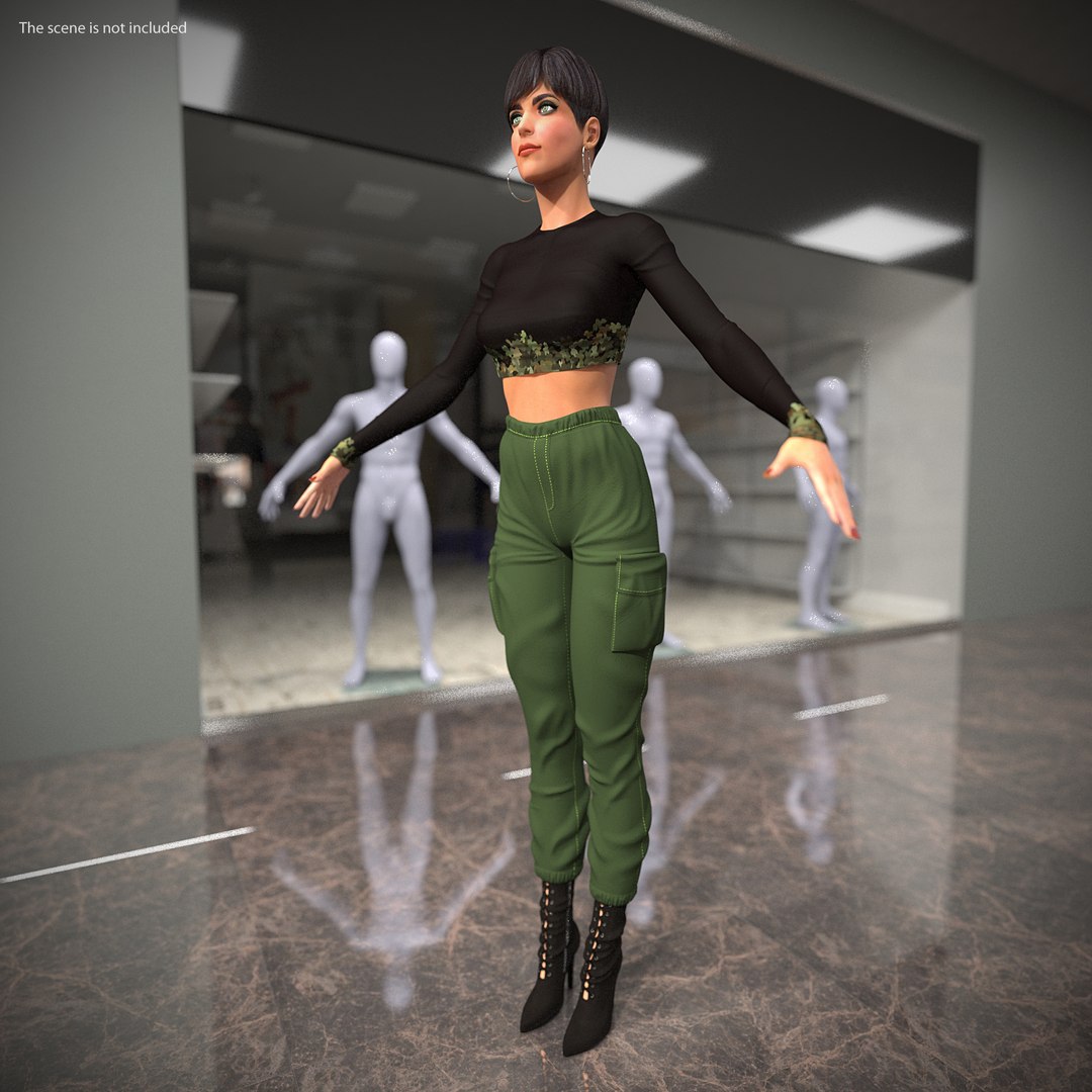 Woman Casual Clothes Female Rigged 3D Model - TurboSquid 1527990
