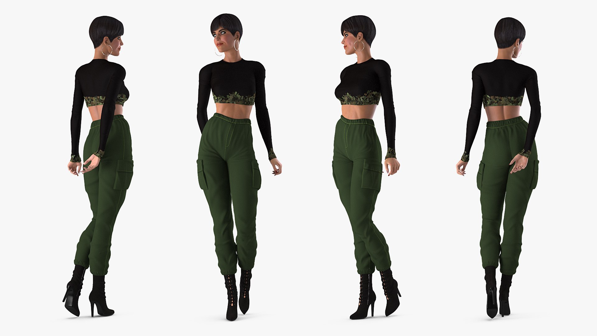 Woman Casual Clothes Female Rigged 3D Model - TurboSquid 1527990