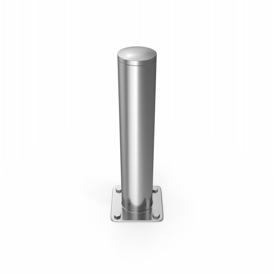 Safety Bollard Chrome 3D - TurboSquid 1832456
