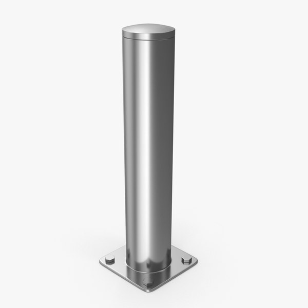 Safety Bollard Chrome 3D - TurboSquid 1832456