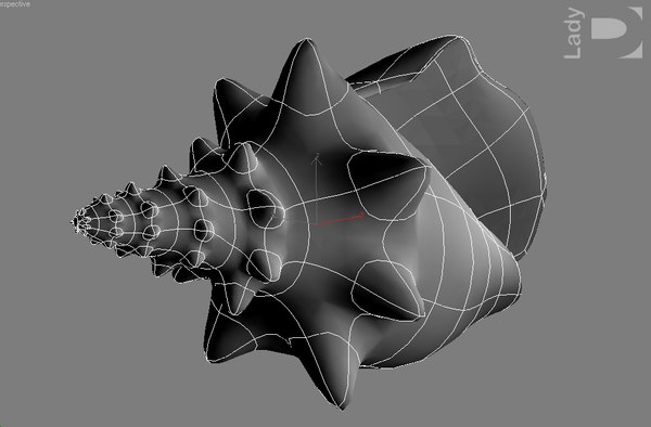 seashell decoration lady 3d model