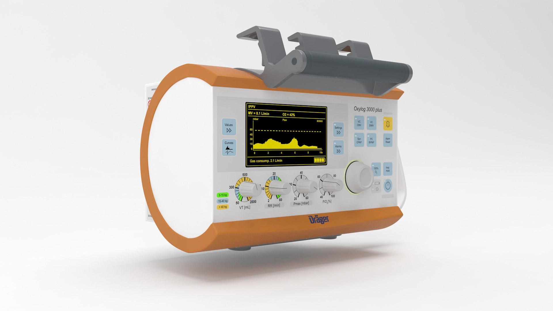3D Drager Oxylog 3000 Plus - TurboSquid 1752132