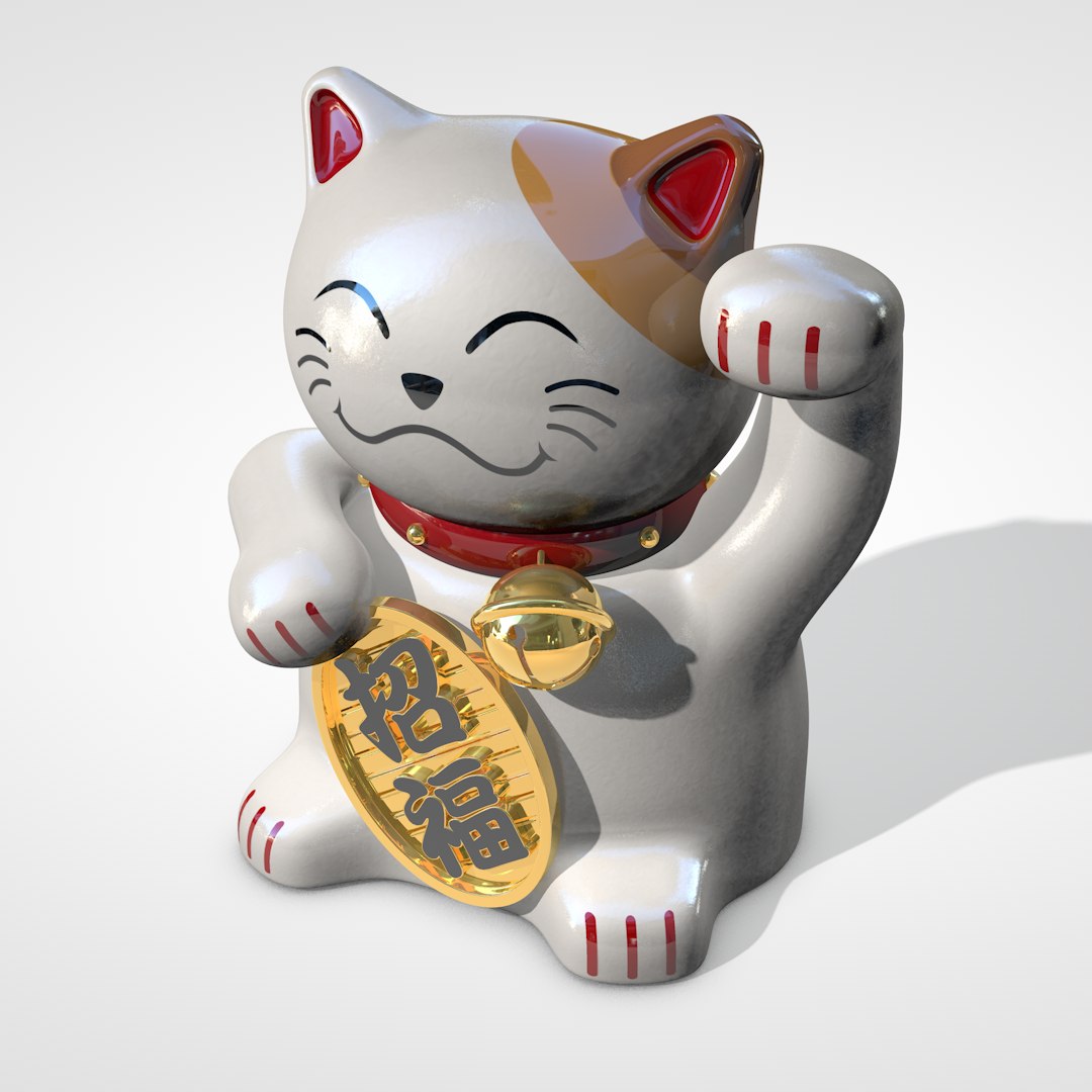 Japanese Lucky Cat 3d C4d