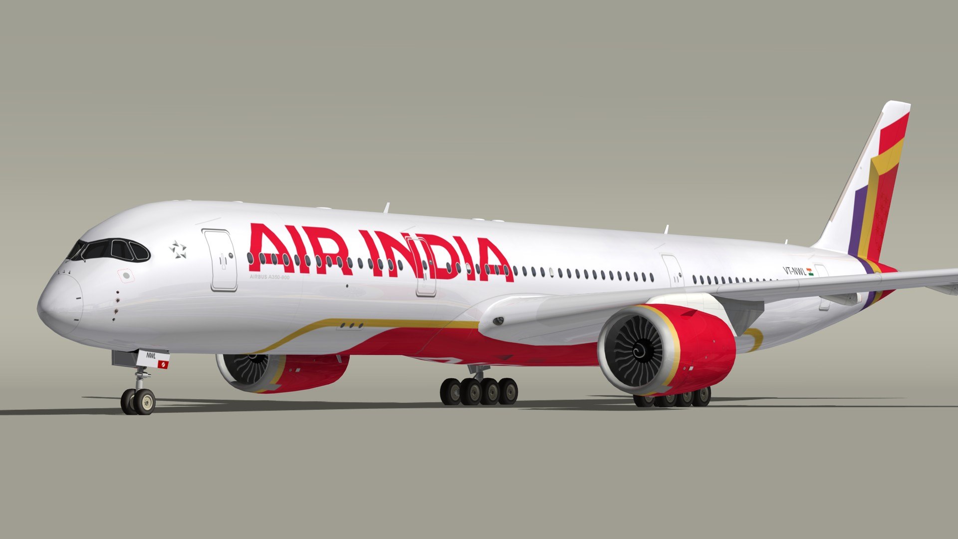 Airbus A350 Air India Model - TurboSquid 2112286