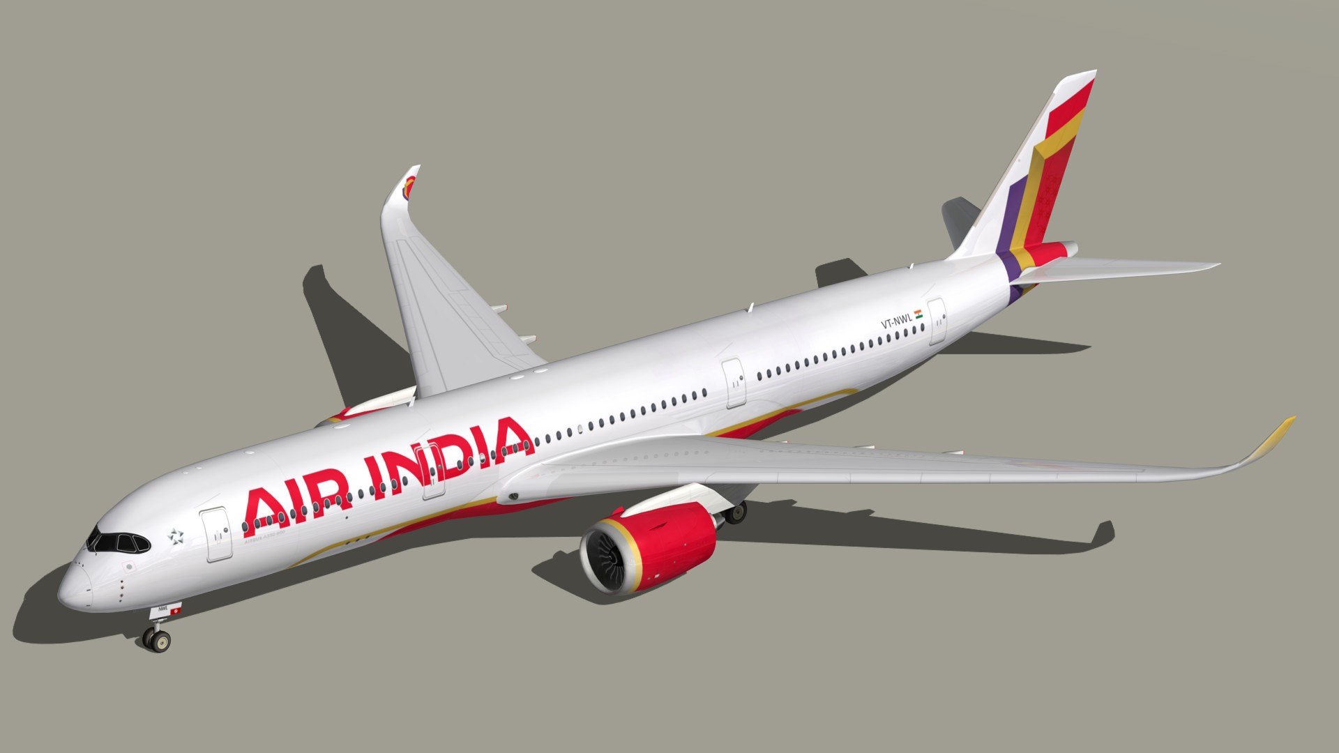 Airbus A350 Air India Model - TurboSquid 2112286