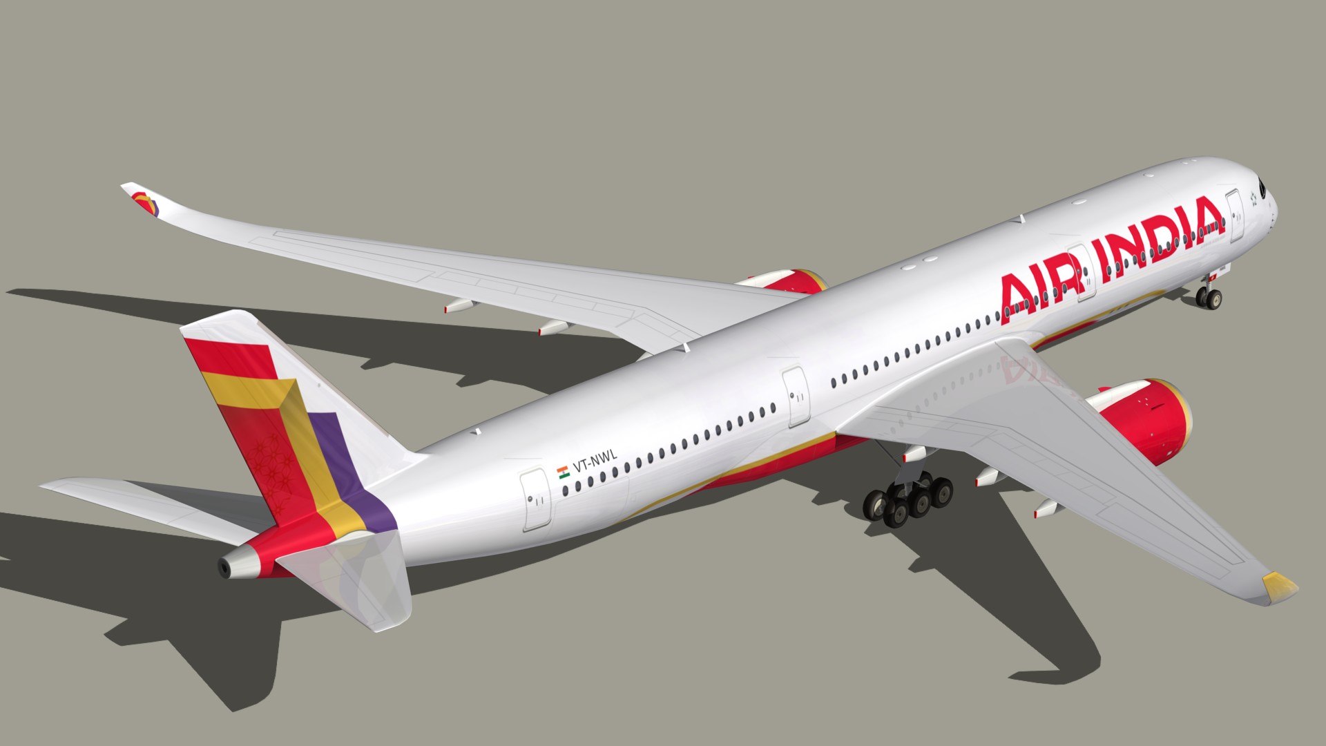 Airbus A350 Air India Model - TurboSquid 2112286