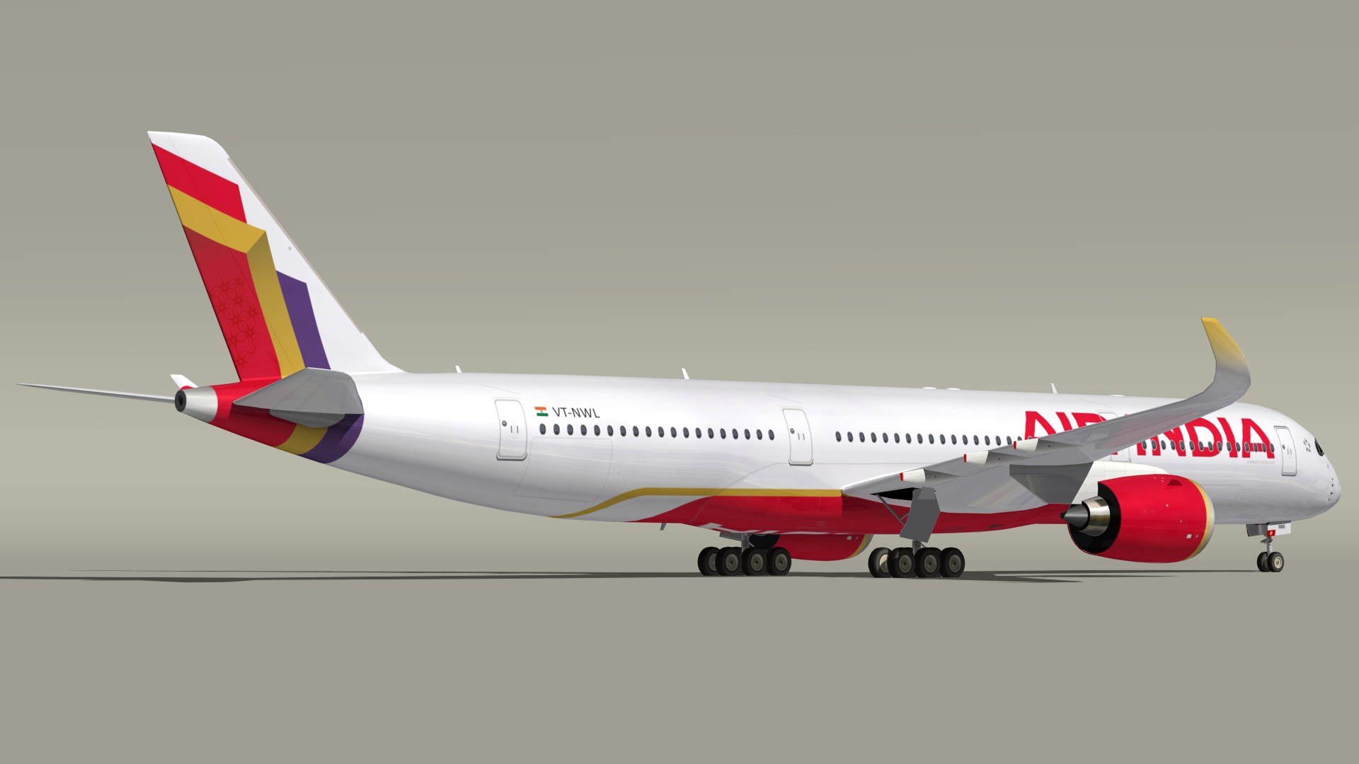 Airbus A350 Air India Model - TurboSquid 2112286
