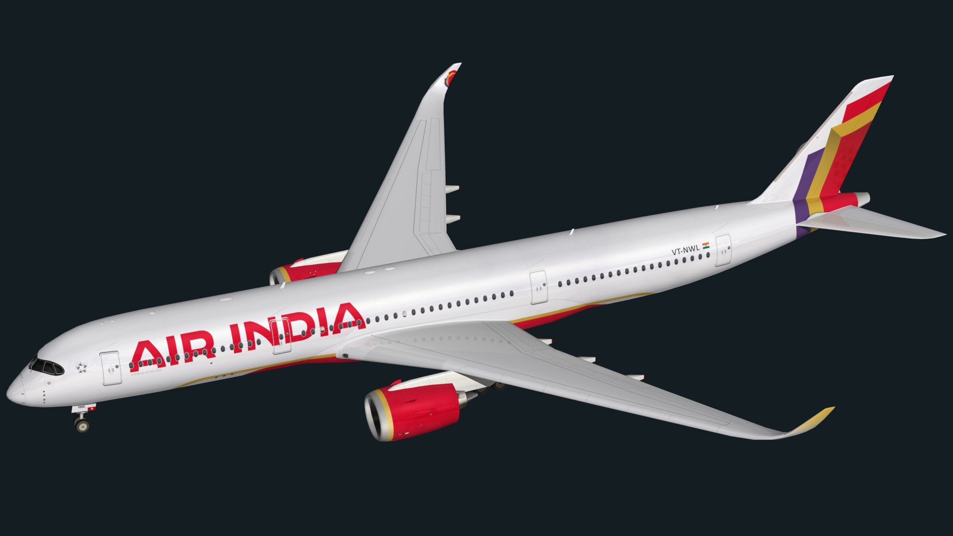 Airbus A350 Air India model - TurboSquid 2112286