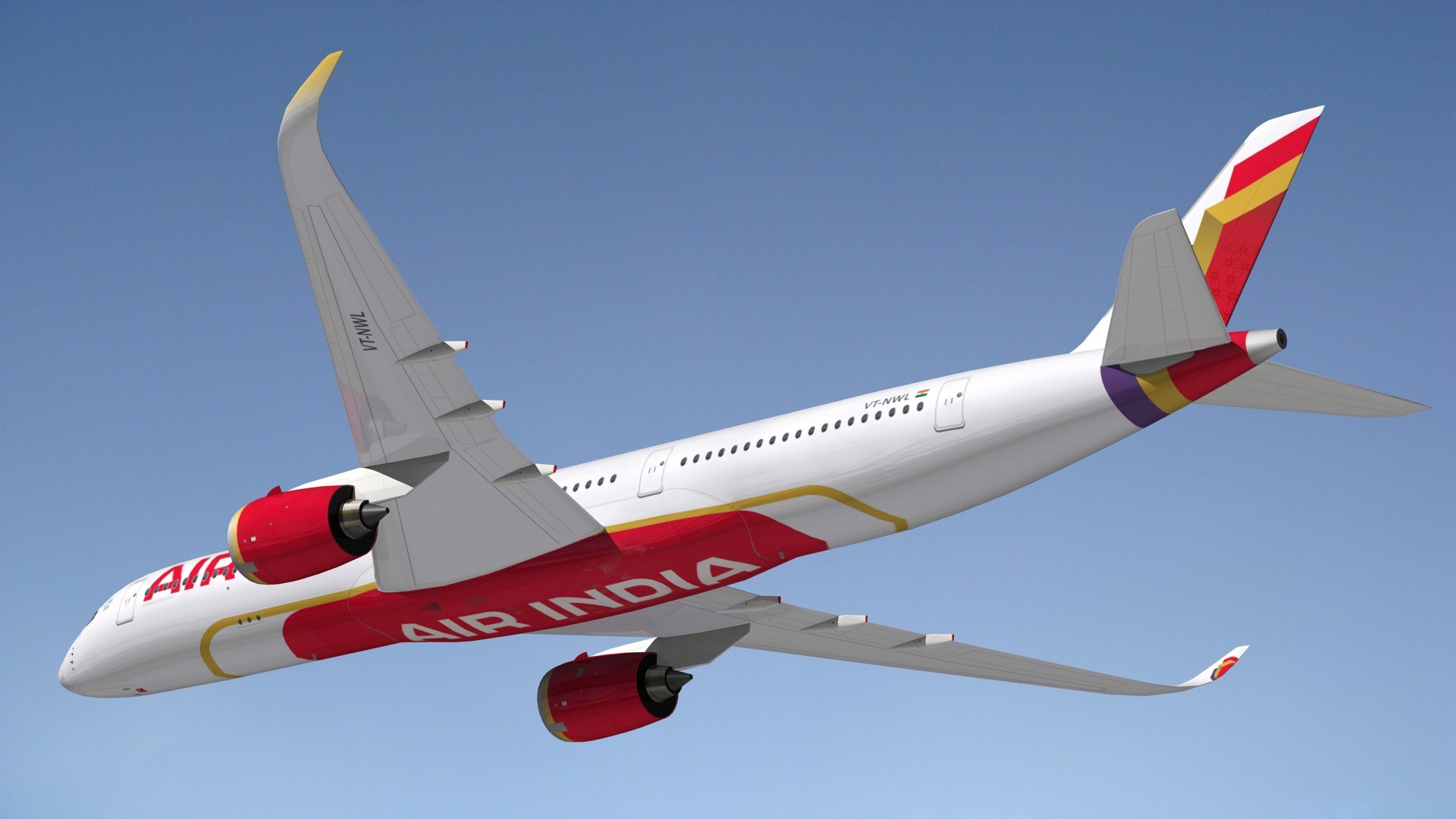 Airbus A350 Air India Model - TurboSquid 2112286