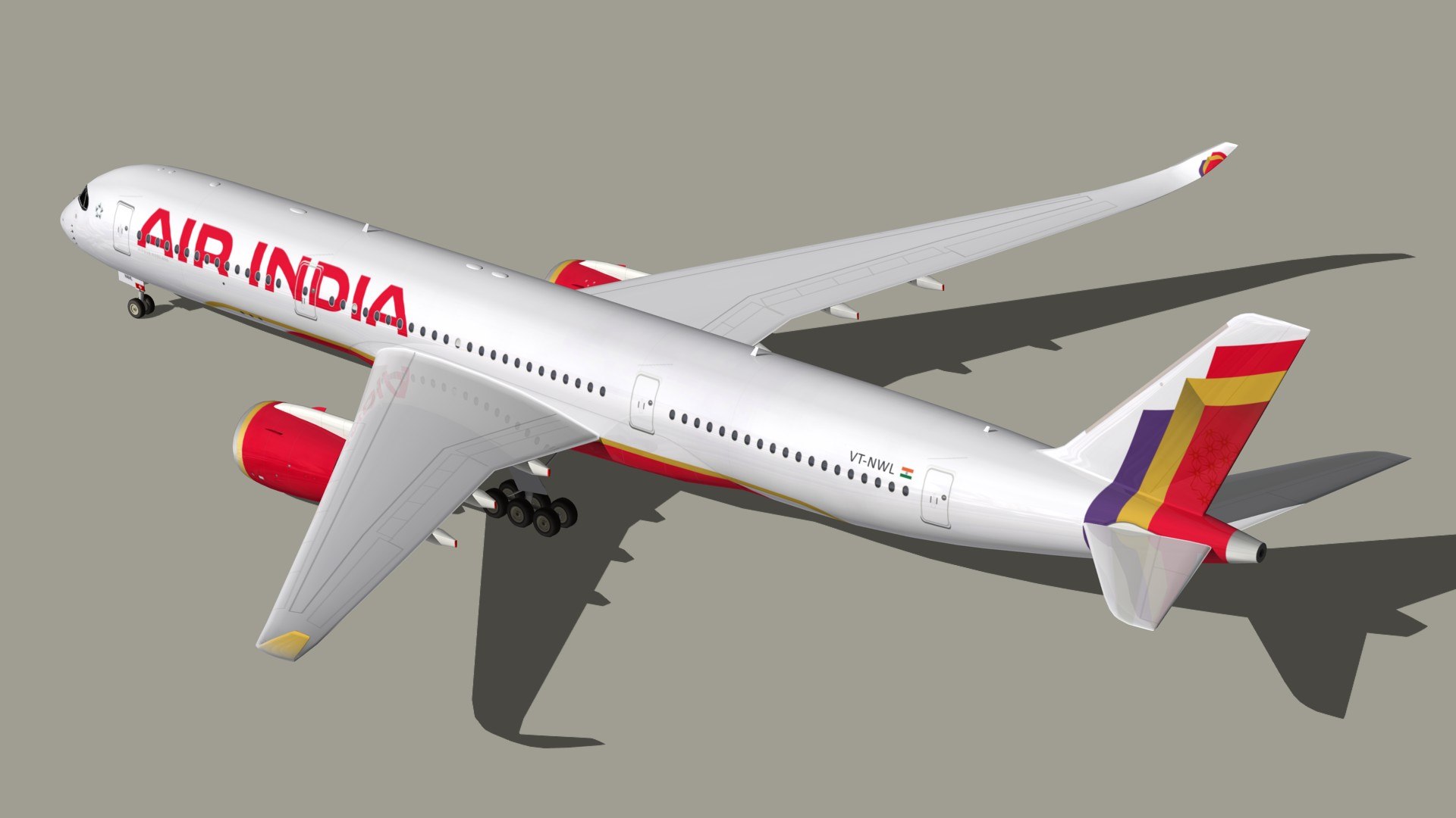 Airbus A350 Air India Model - TurboSquid 2112286