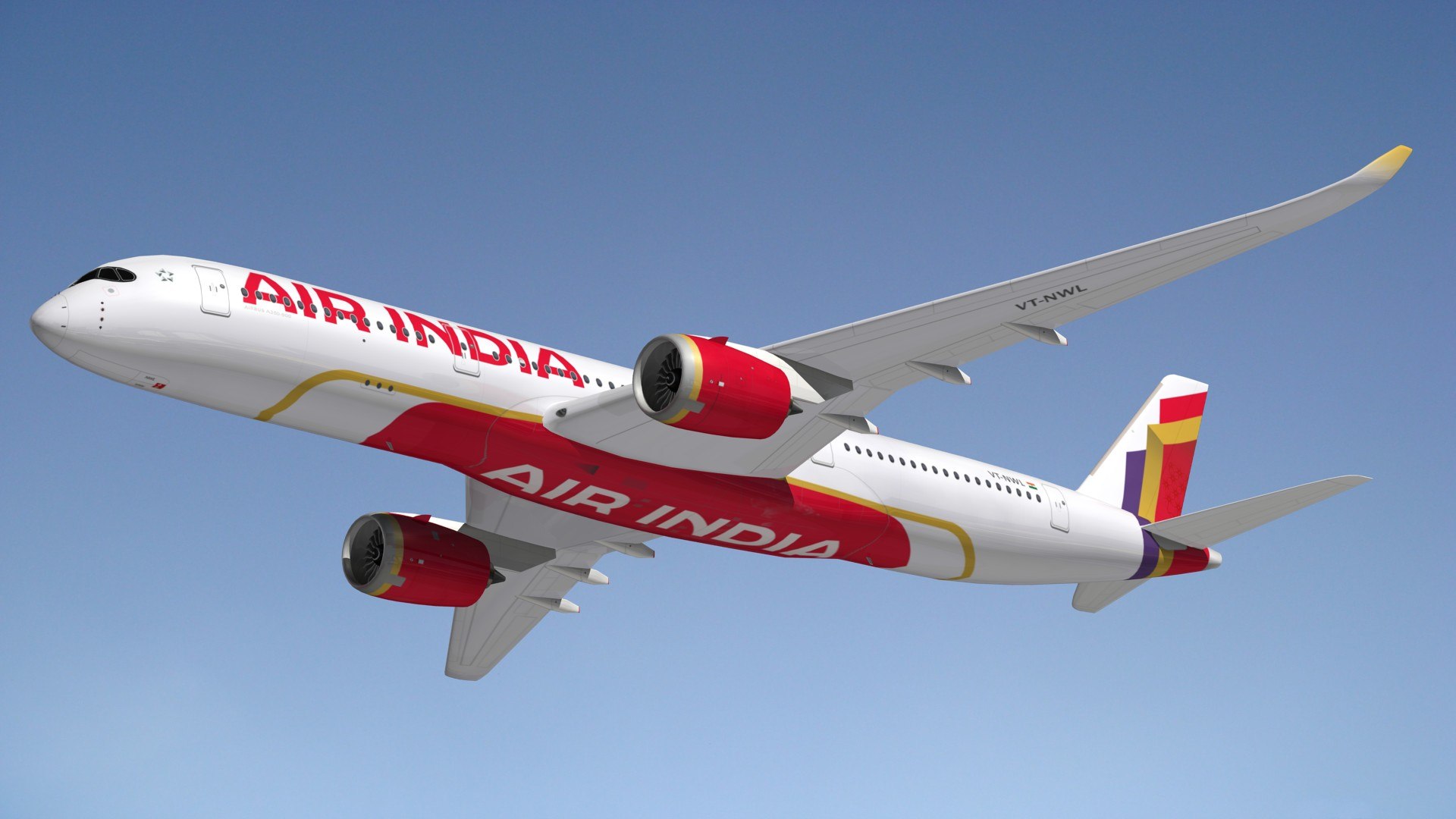 Airbus A350 Air India Model - TurboSquid 2112286