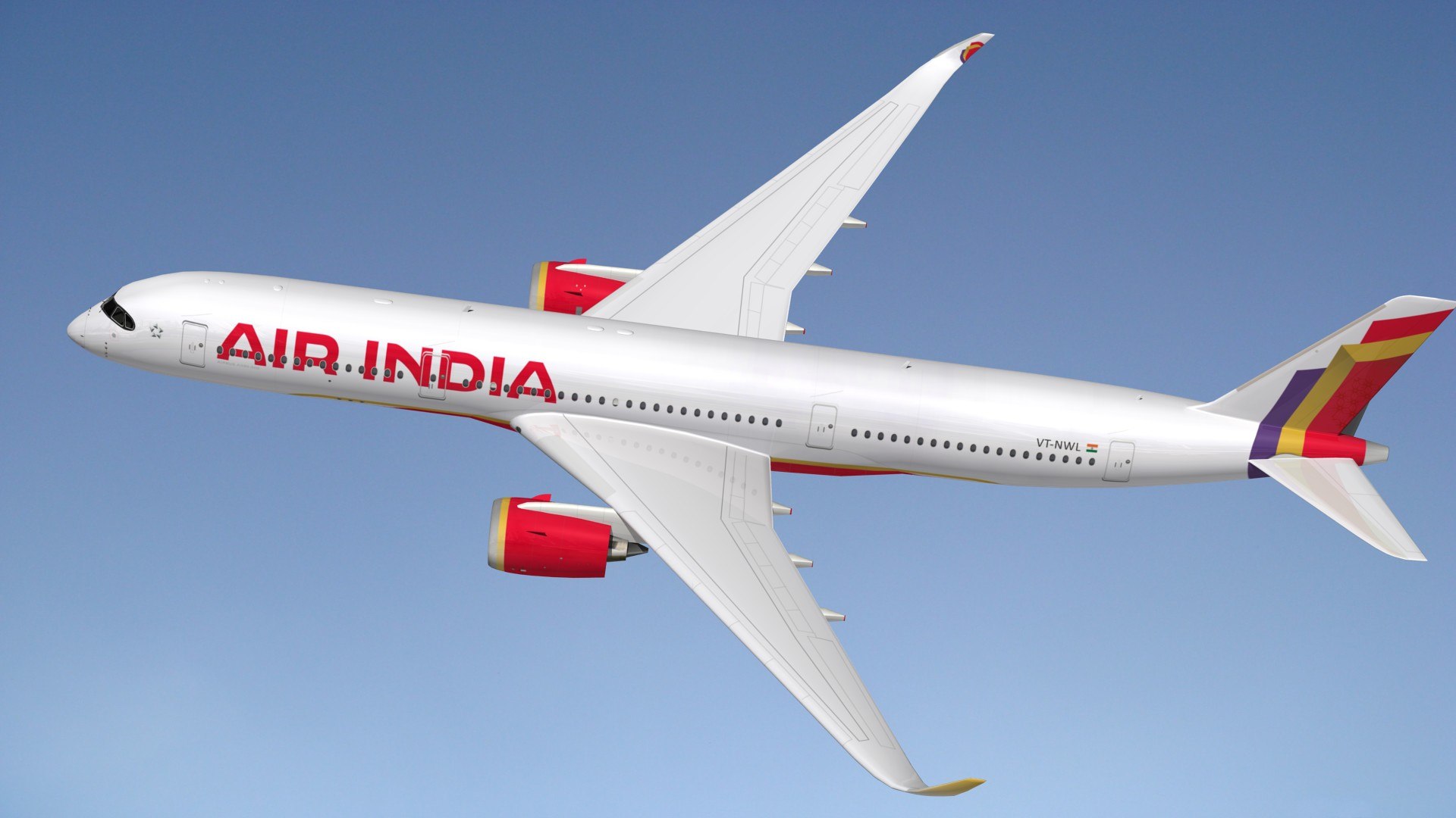 Airbus A350 Air India Model - TurboSquid 2112286