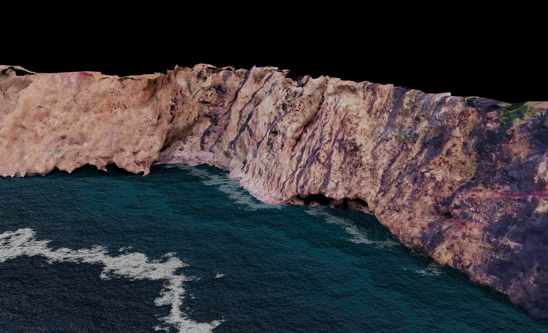 3D Photoscanned Cliffs With Procedural Ocean Texture - TurboSquid 1995917