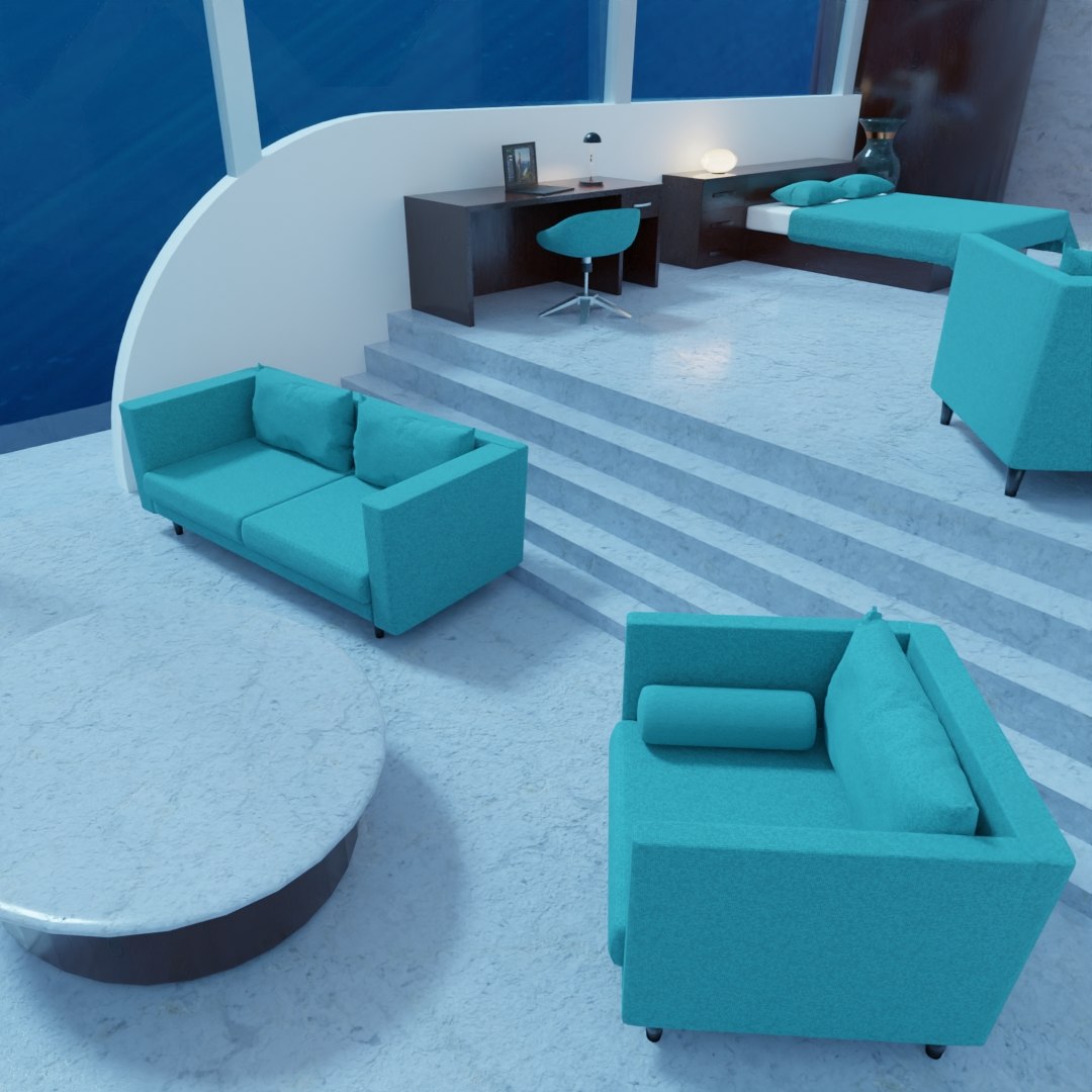 3D Underwater Water Room - TurboSquid 1620026