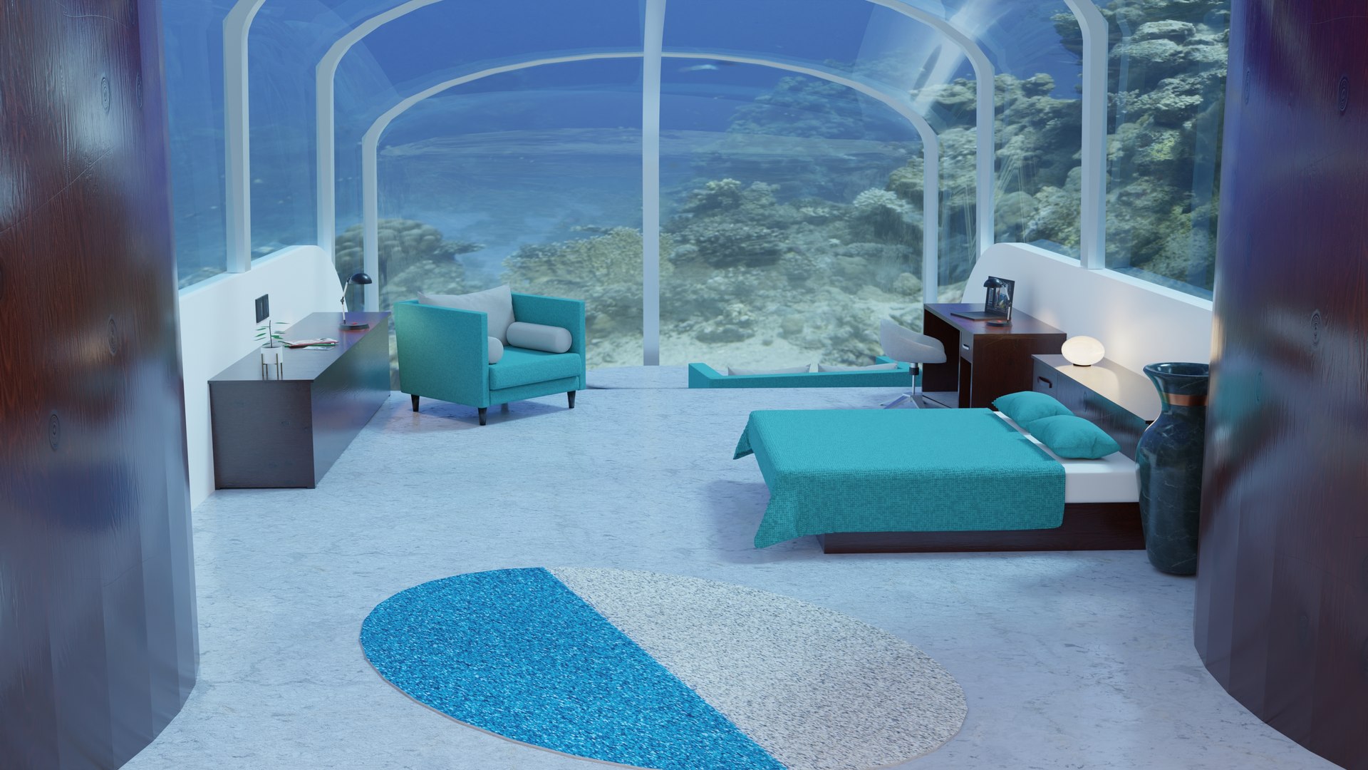 3D Underwater Water Room - TurboSquid 1620026