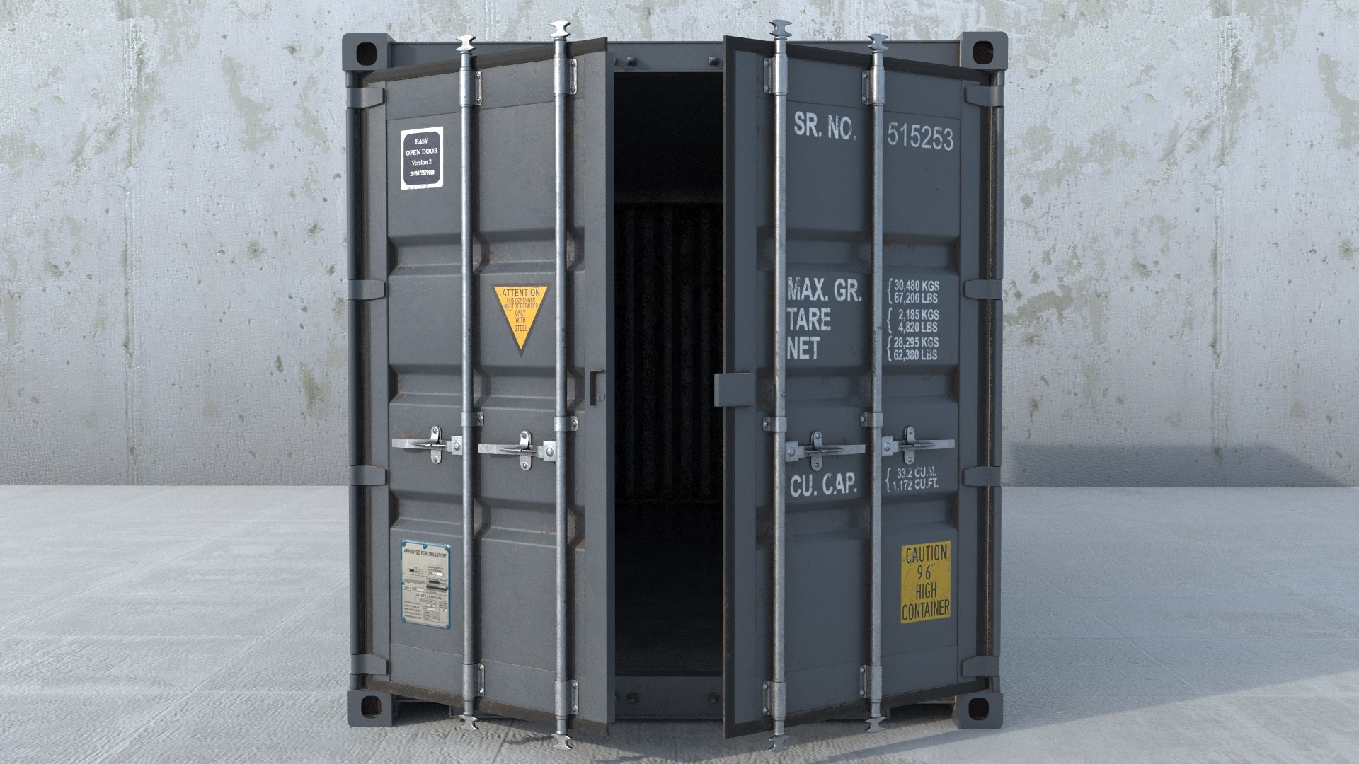 3D Cargo Container Grey HD - TurboSquid 2123636