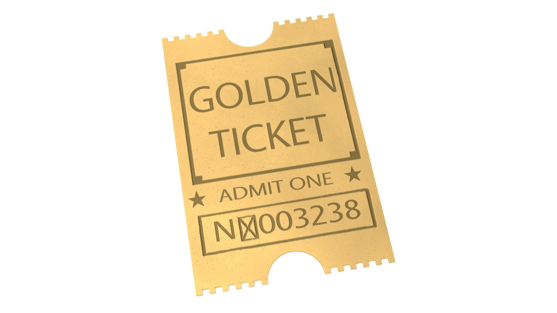 3D Golden Event Admission Ticket Model - TurboSquid 2238379