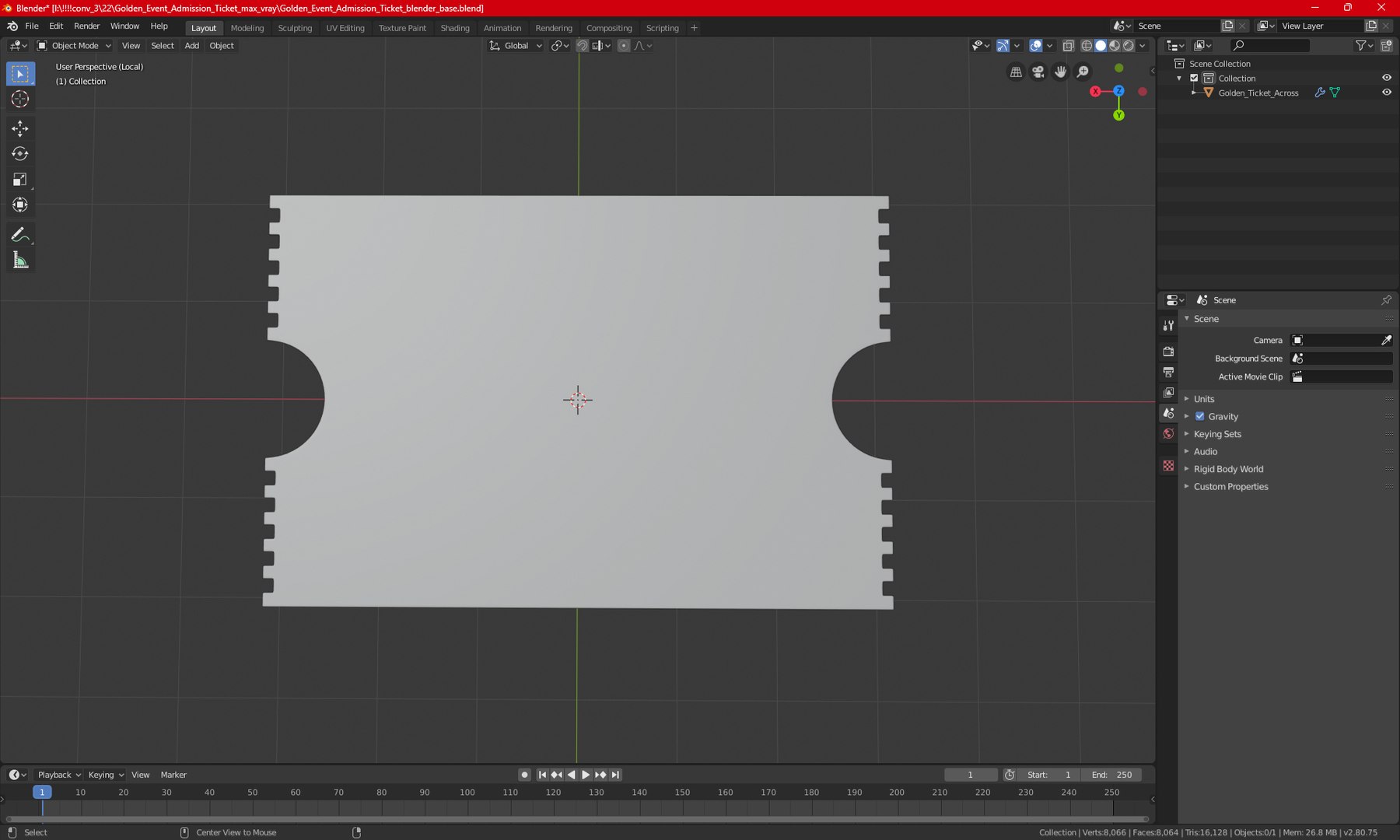 3D Golden Event Admission Ticket Model - TurboSquid 2238379