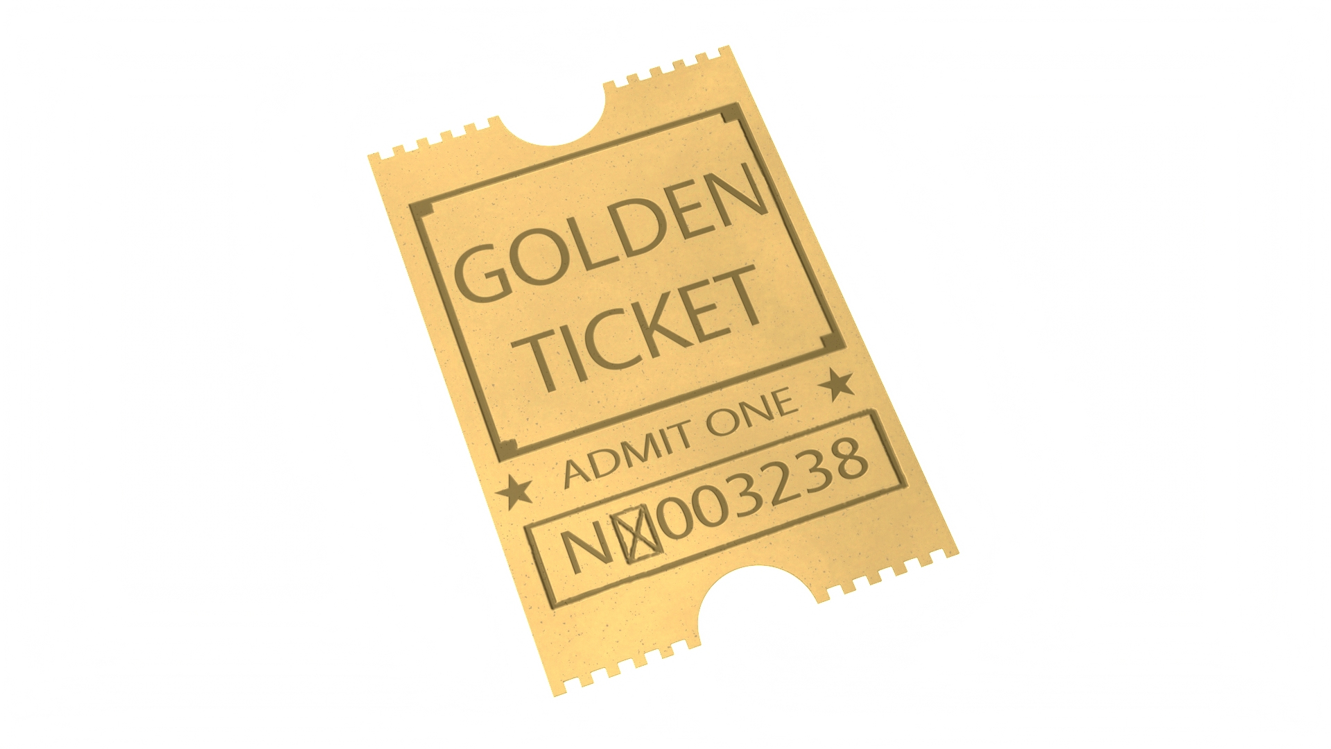 3D Golden Event Admission Ticket Model - TurboSquid 2238379