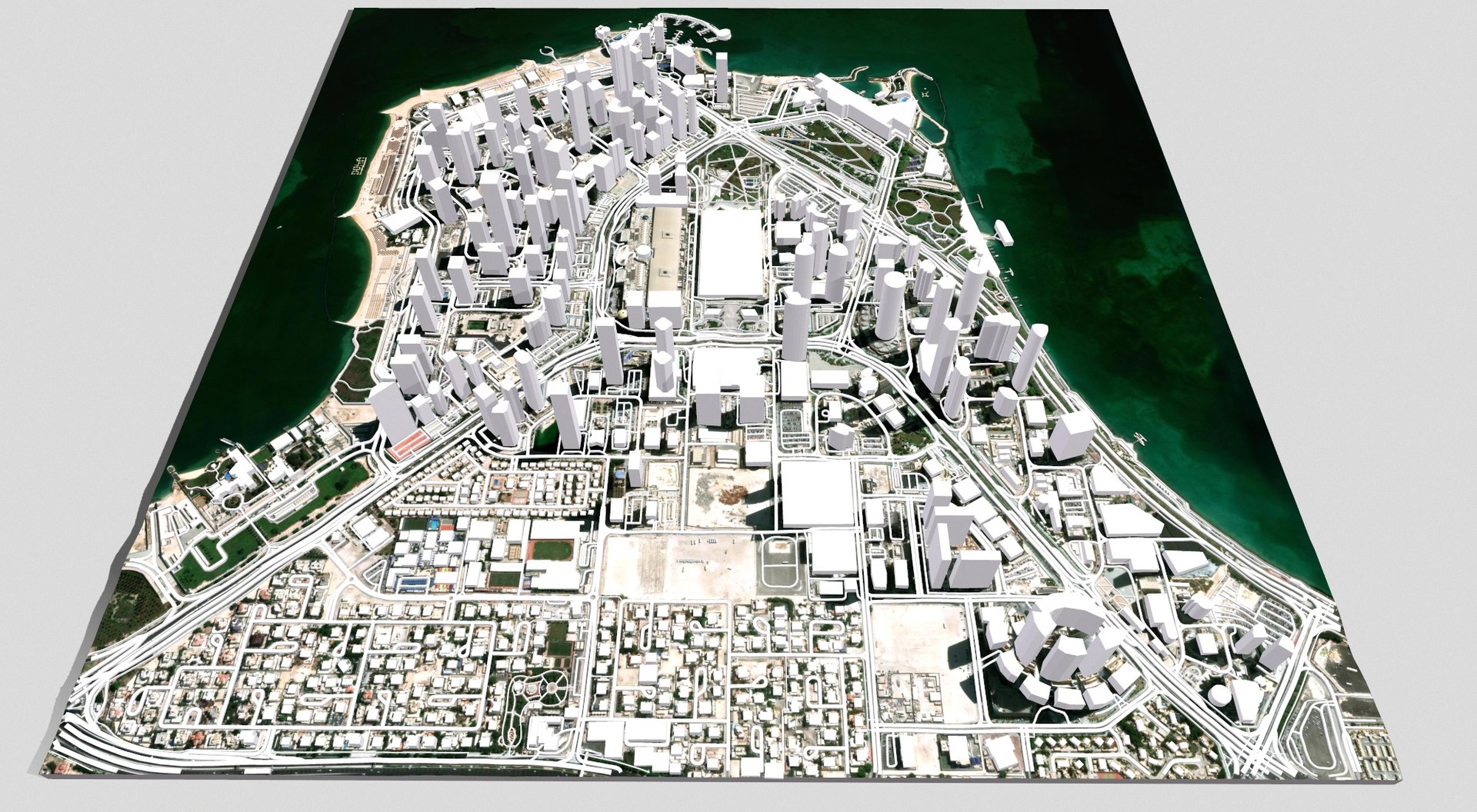 Cityscape Doha Qatar 3D Model - TurboSquid 2422137