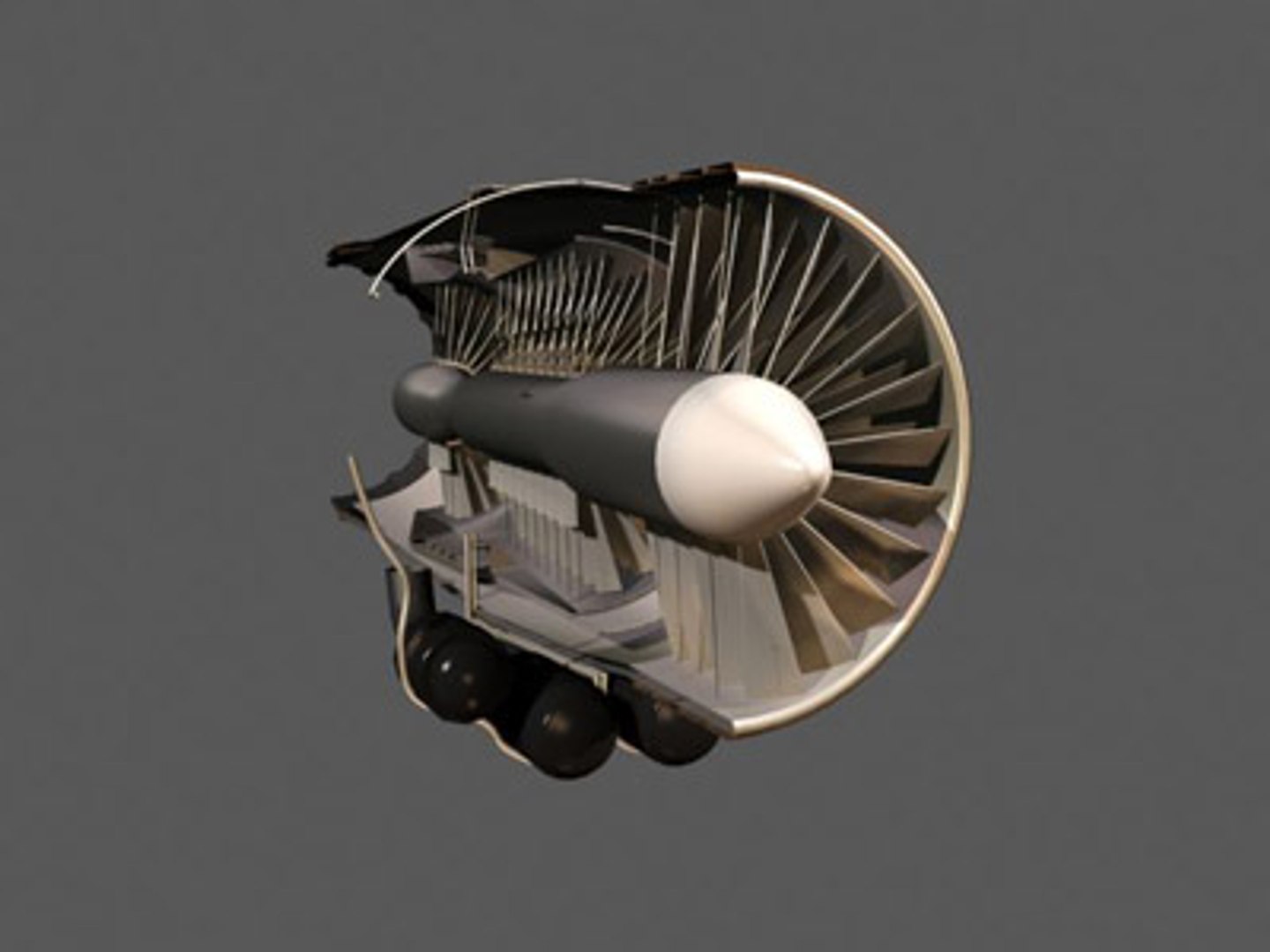 nasa jet turbine engine 3d max