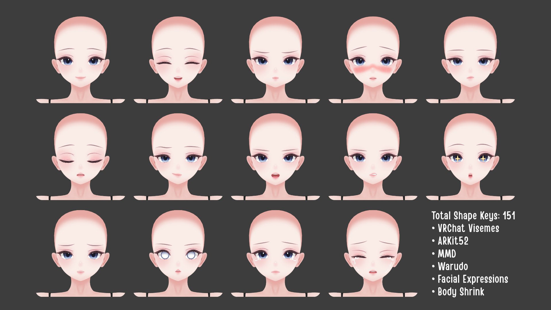 Anime Female Base Mesh Blend 3D Model - TurboSquid 2420367