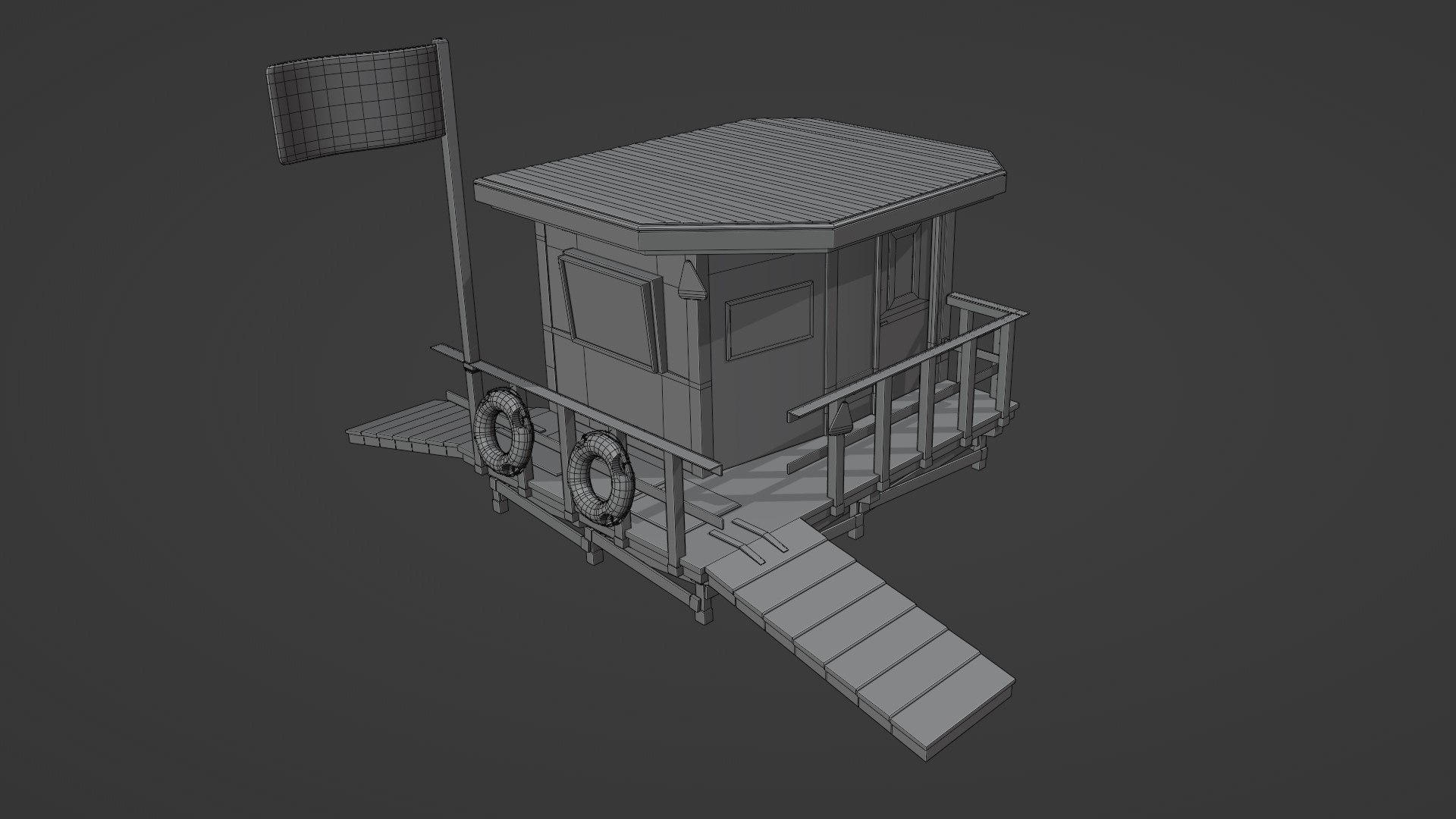 3D Lifestation Post Lifeguard Station Beach Safety - TurboSquid 2072497