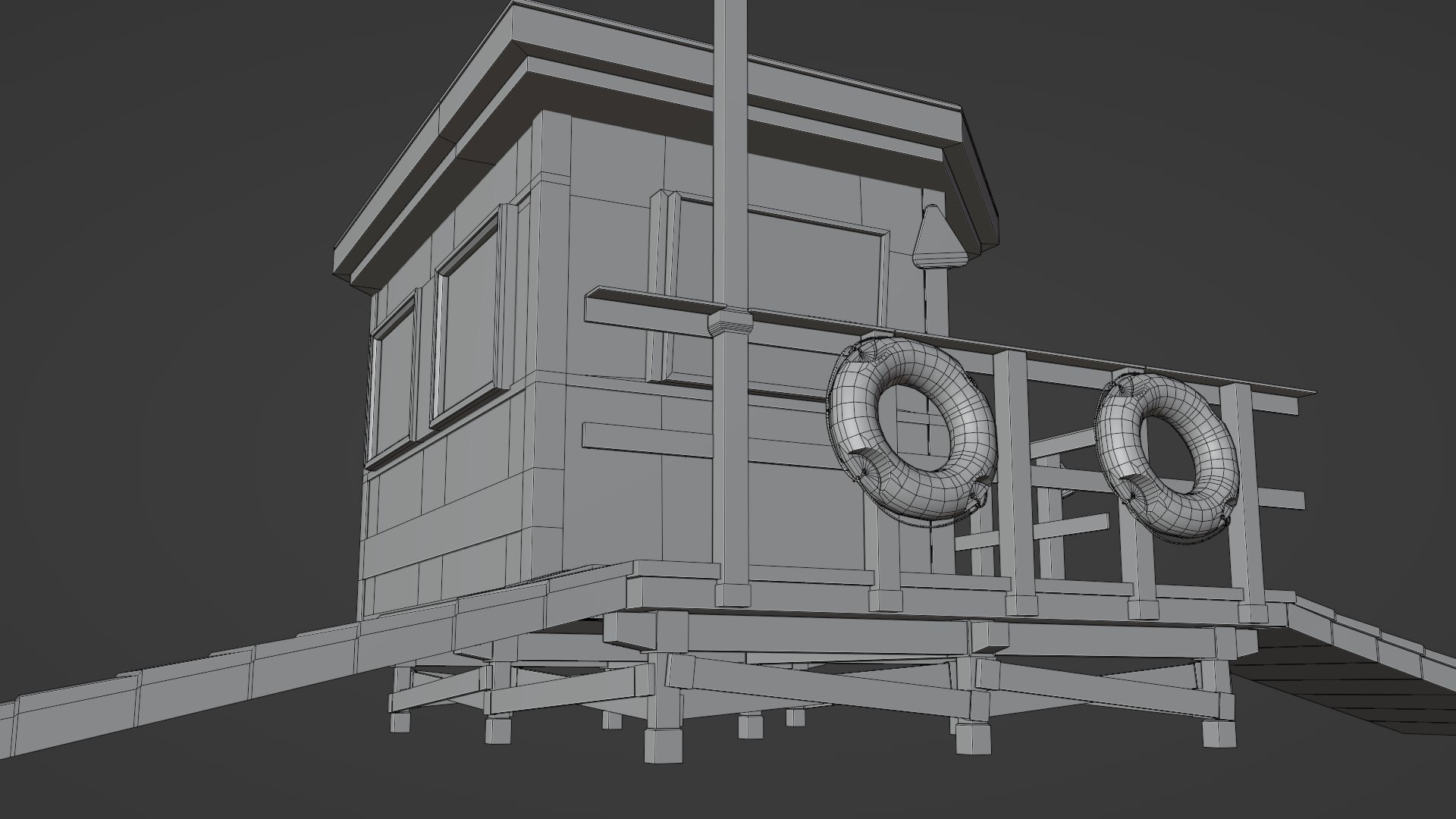 3D Lifestation Post Lifeguard Station Beach Safety - TurboSquid 2072497