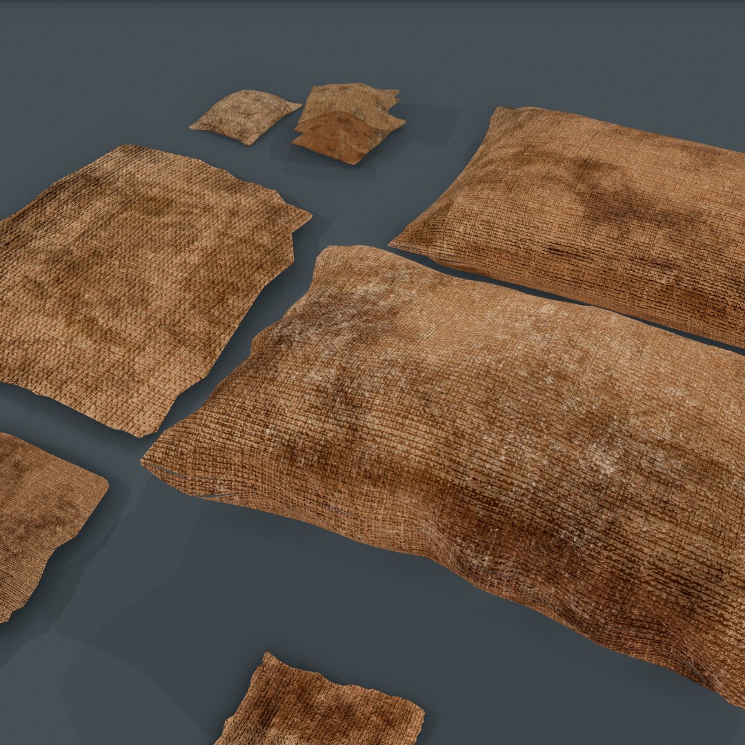 Burlap Sacks Pieces 3D - TurboSquid 1443380