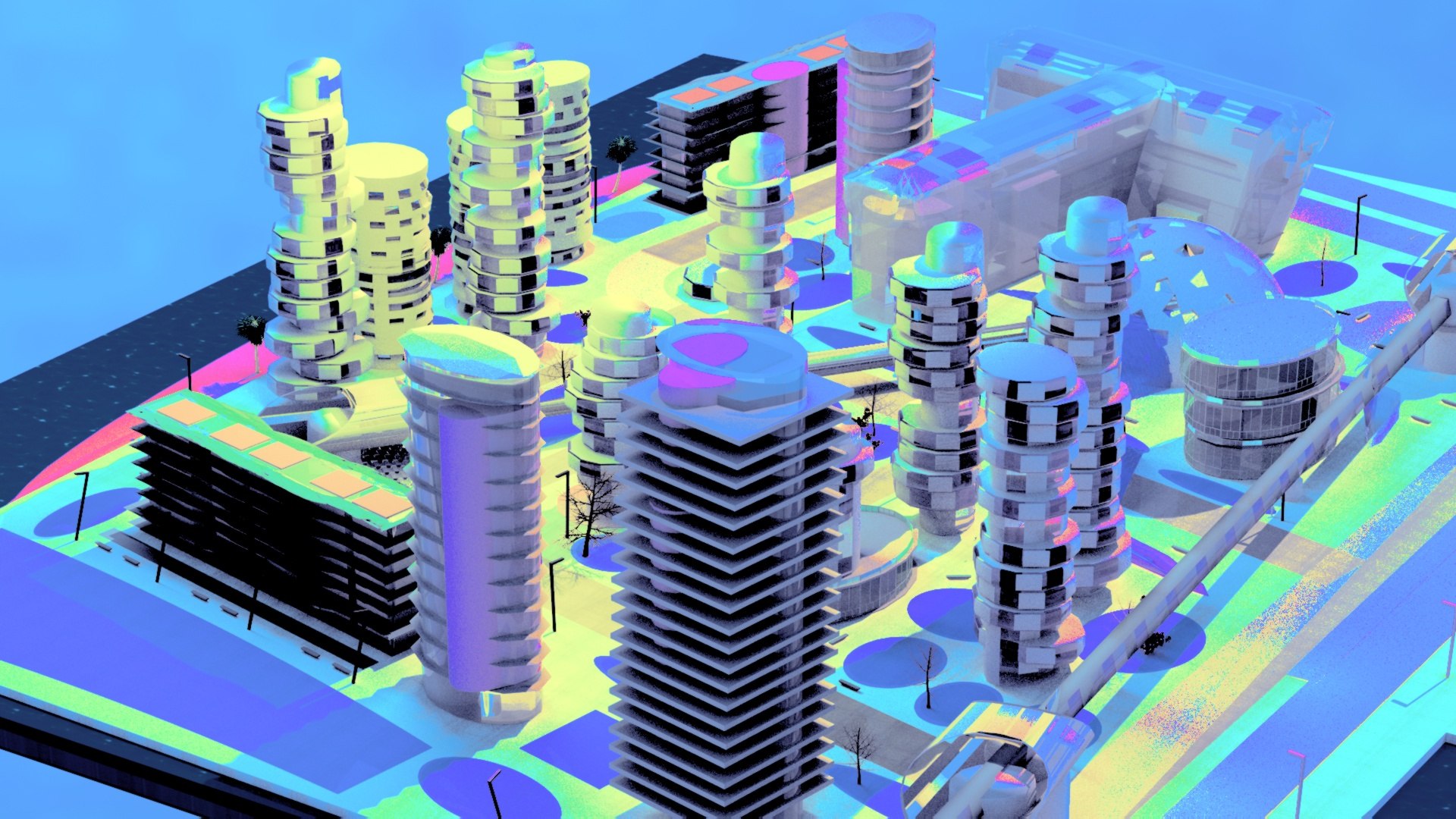 3D Futuristic Neighborhood - TurboSquid 1681656