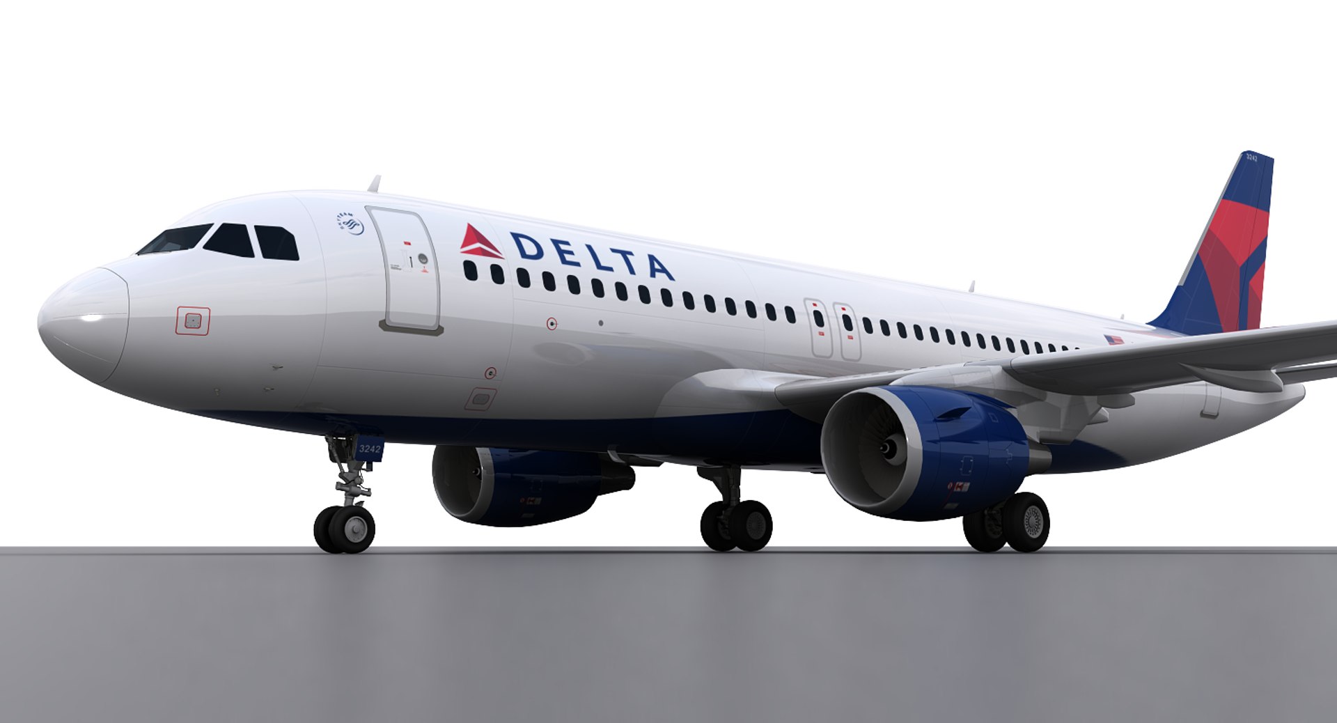 A320 Delta 3d Model