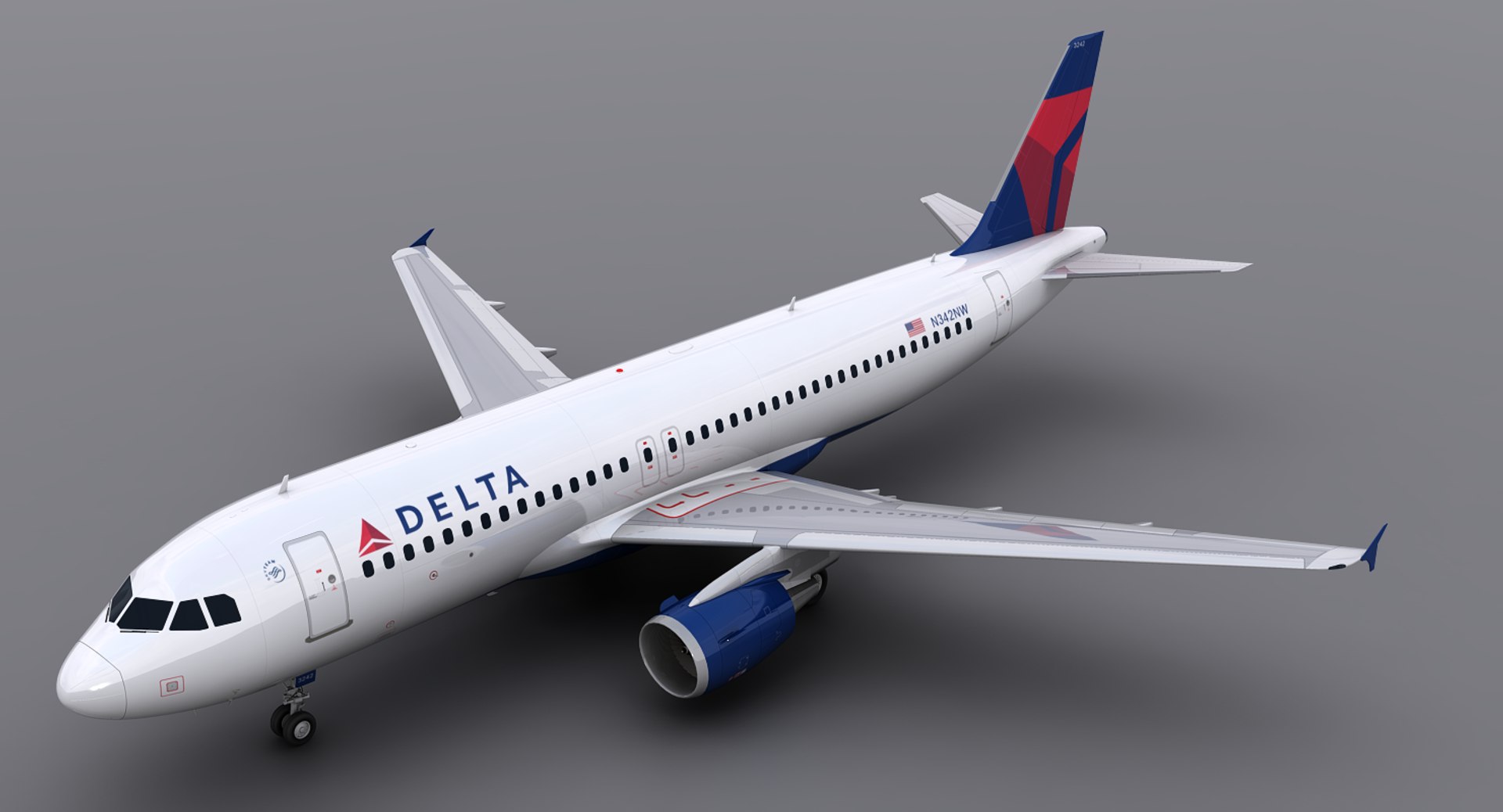 A320 Delta 3d Model