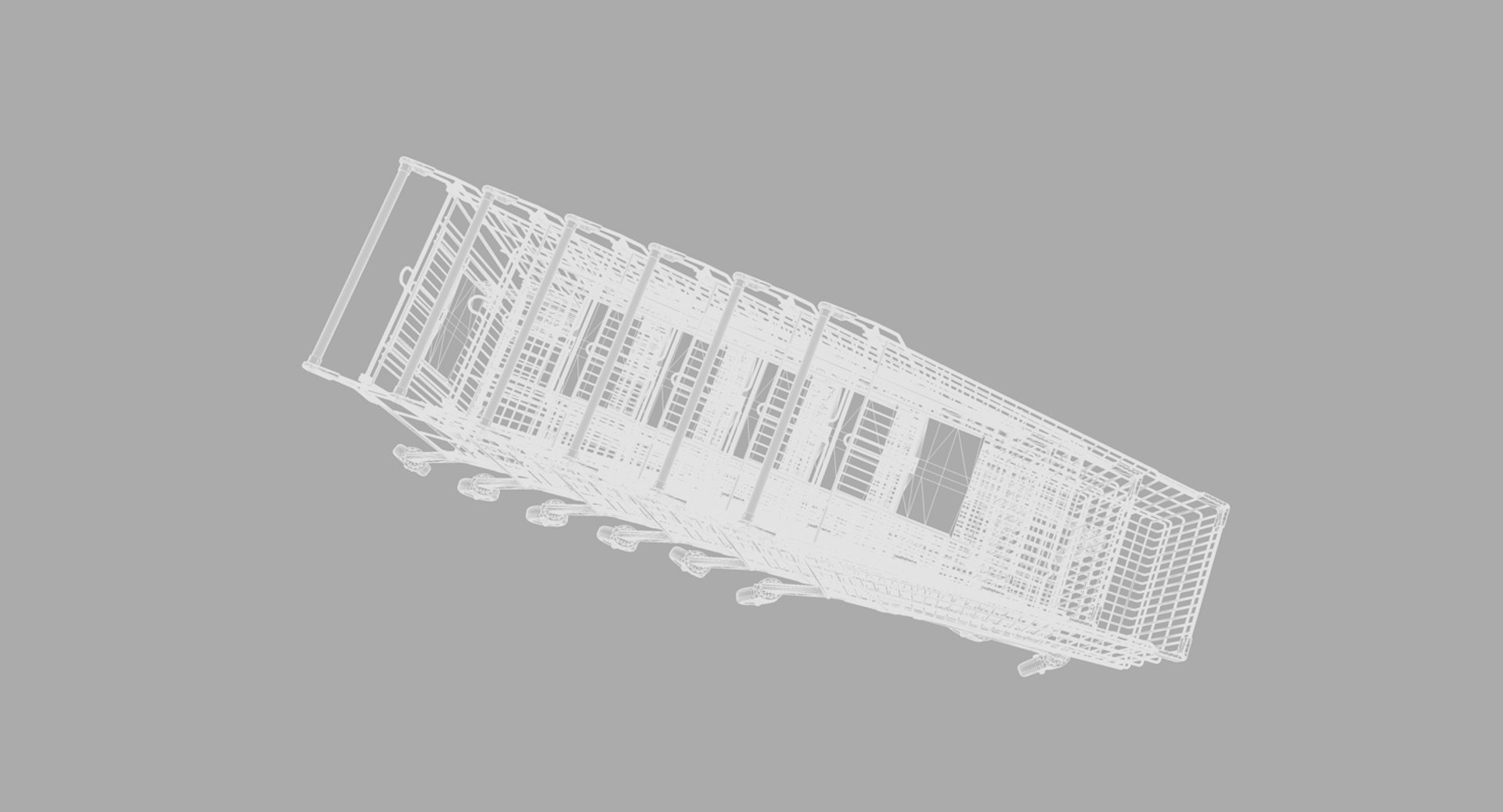 3D Shopping Cart Arranged Row Model | 1144075 | TurboSquid