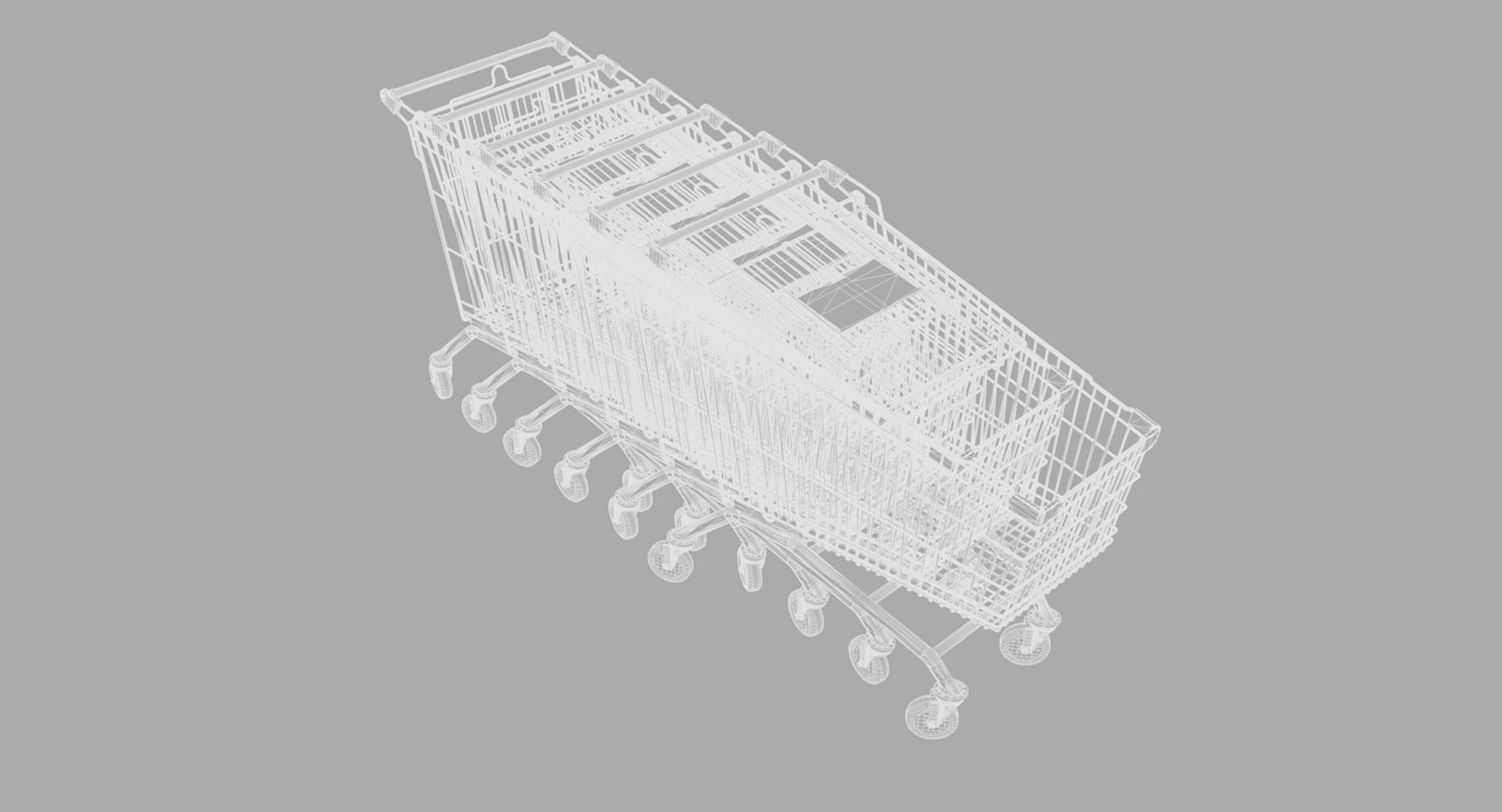3D Shopping Cart Arranged Row Model | 1144075 | TurboSquid