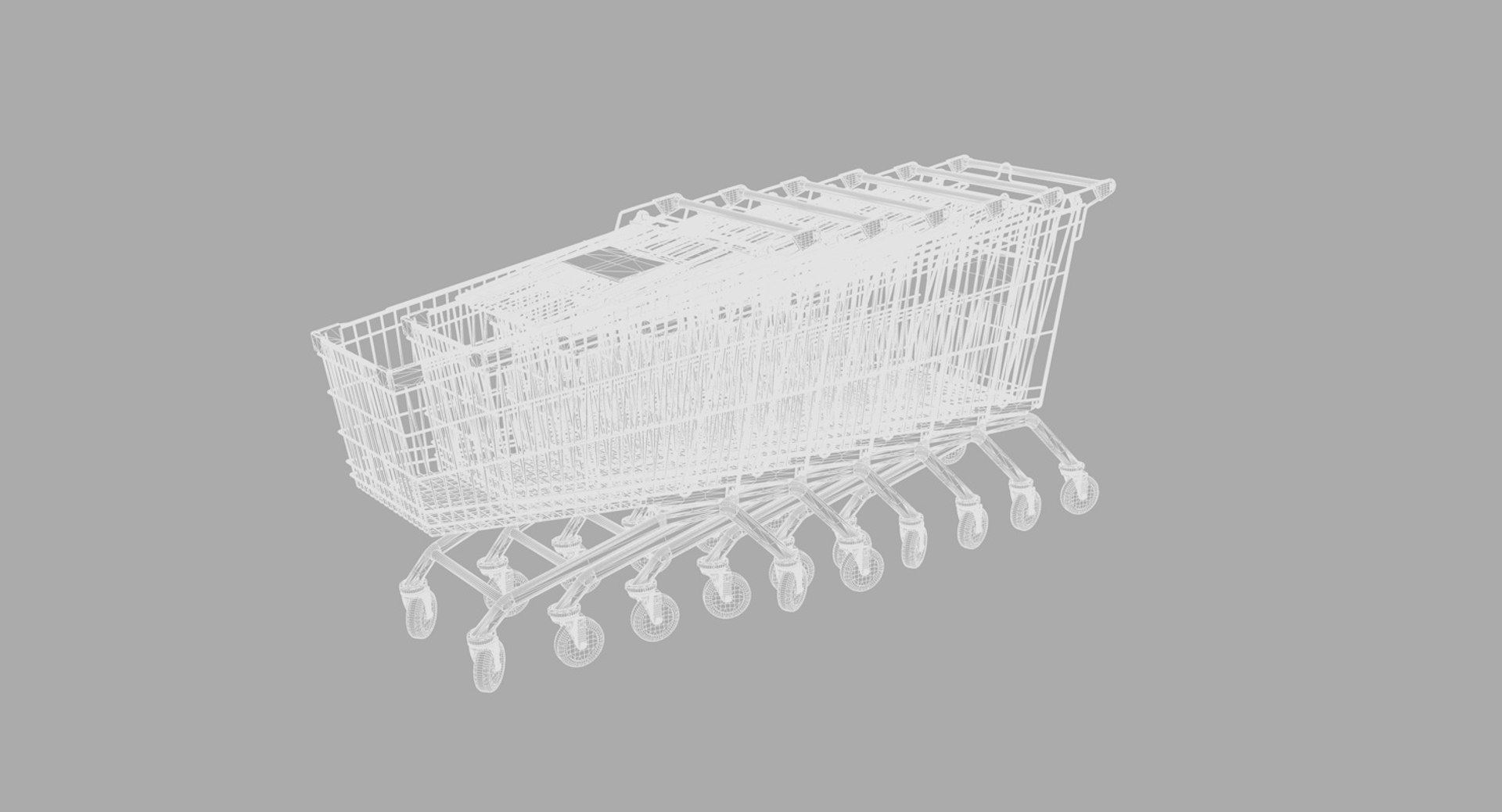 3D Shopping Cart Arranged Row Model | 1144075 | TurboSquid