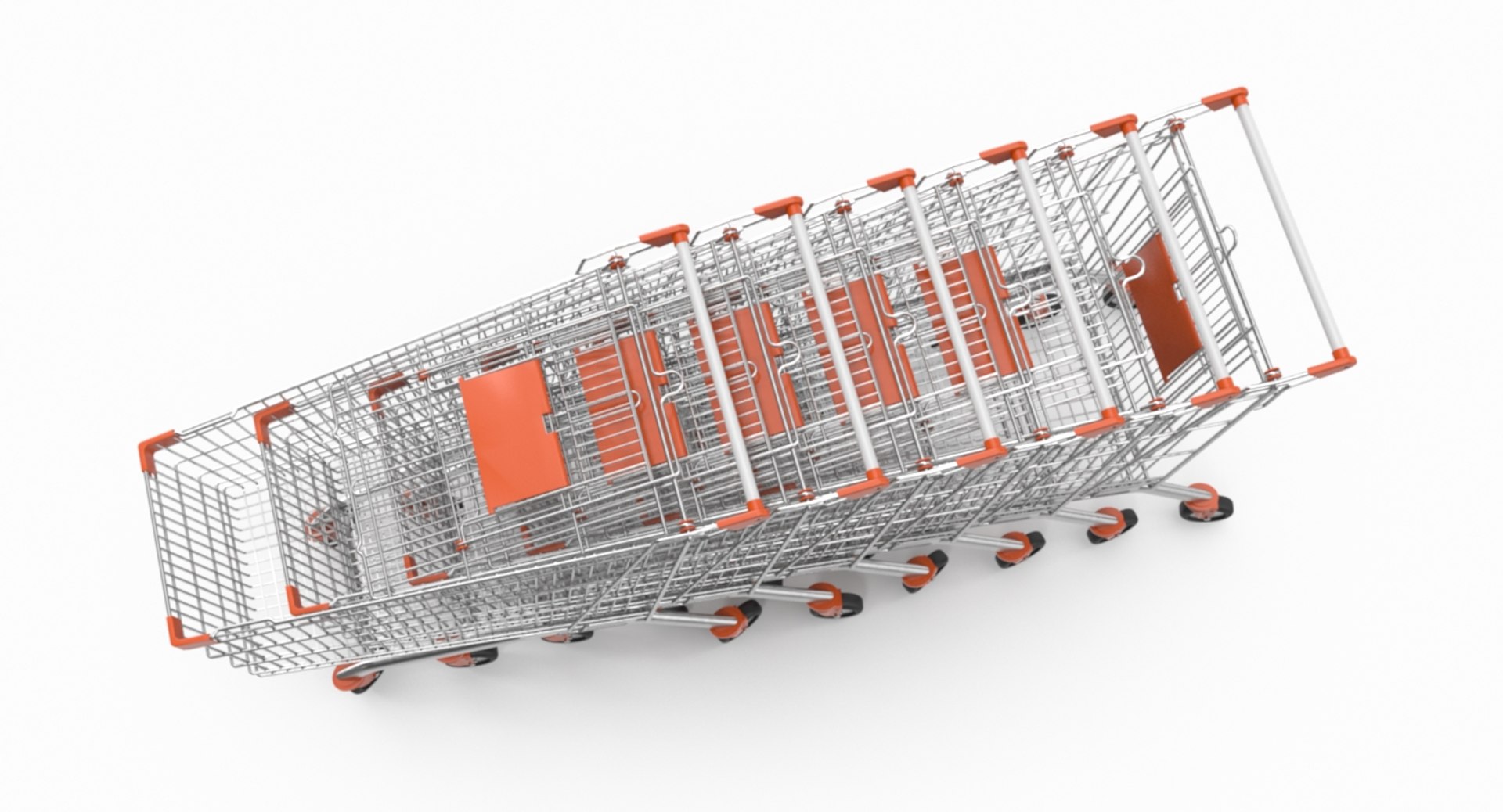 3D Shopping Cart Arranged Row Model | 1144075 | TurboSquid