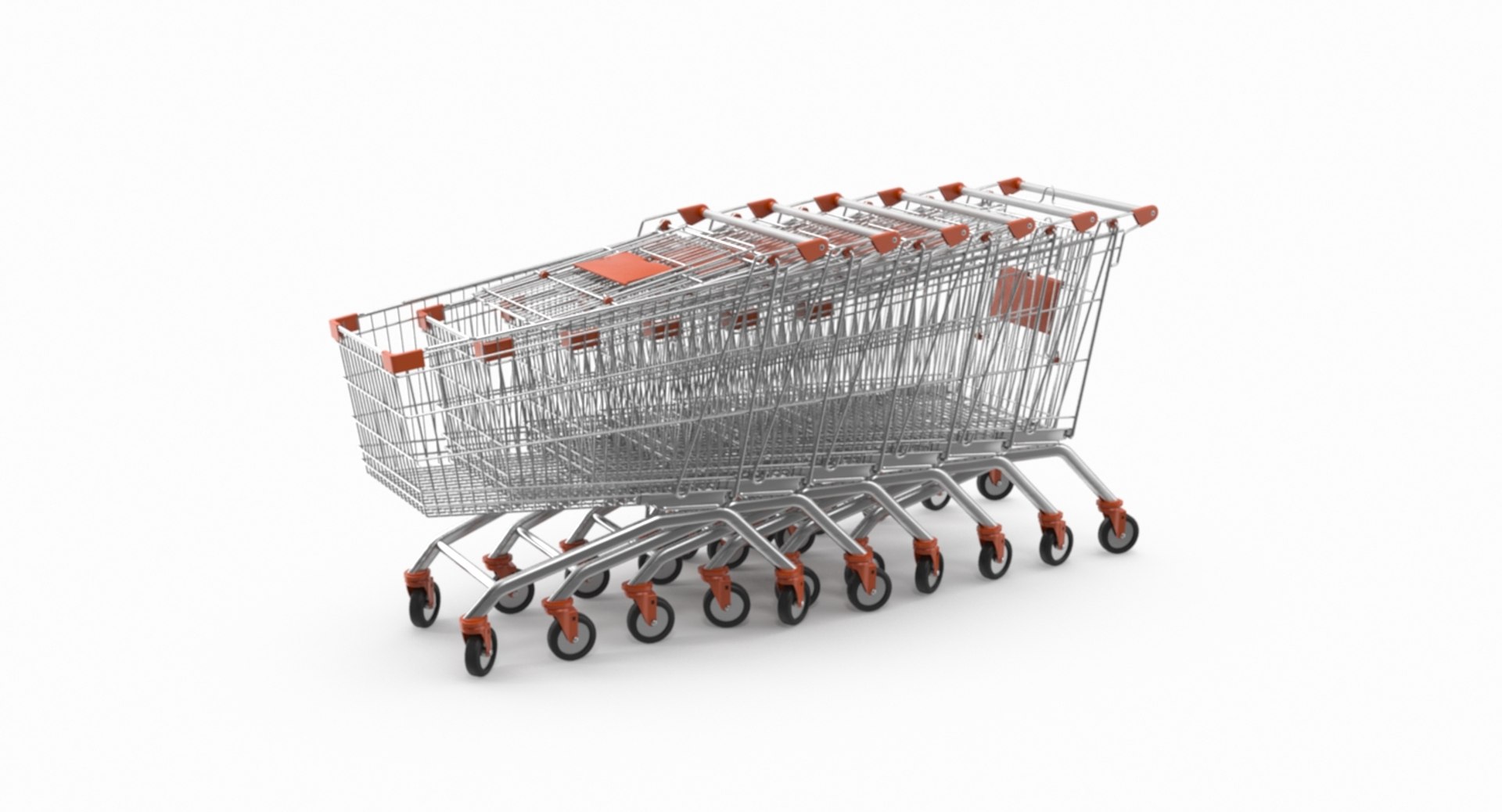 3D Shopping Cart Arranged Row Model | 1144075 | TurboSquid