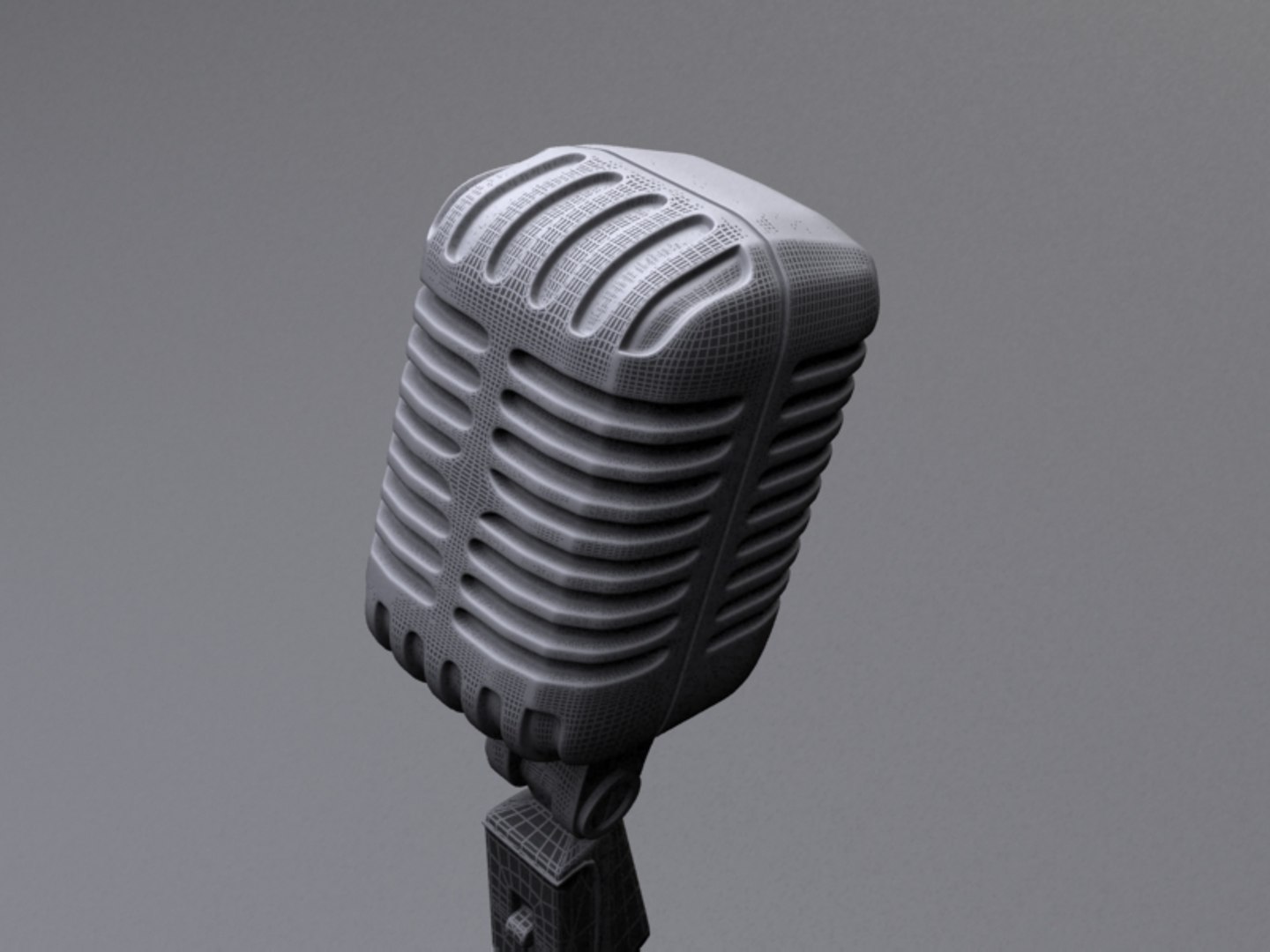 3d Retro Microphone Model